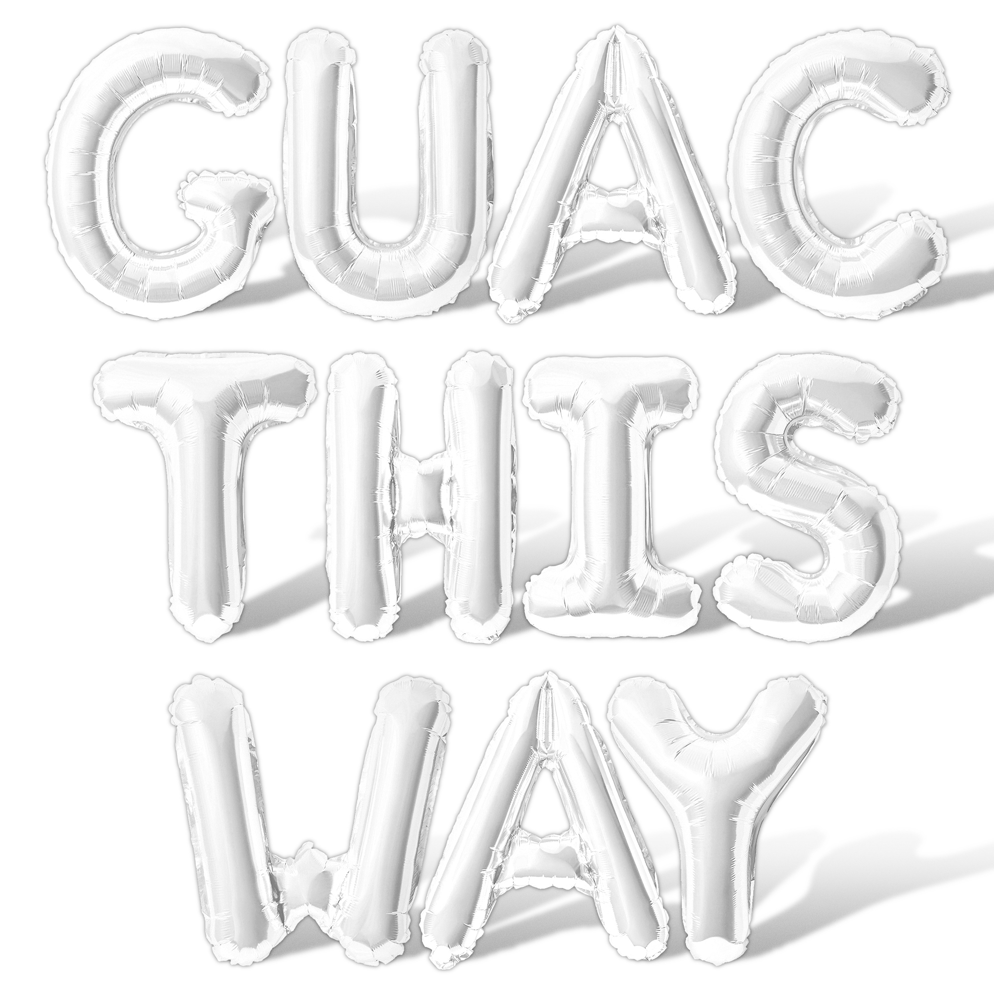 Letter Balloons - GUAC THIS WAY 16" Inch Alphabet Letters Foil Mylar ...