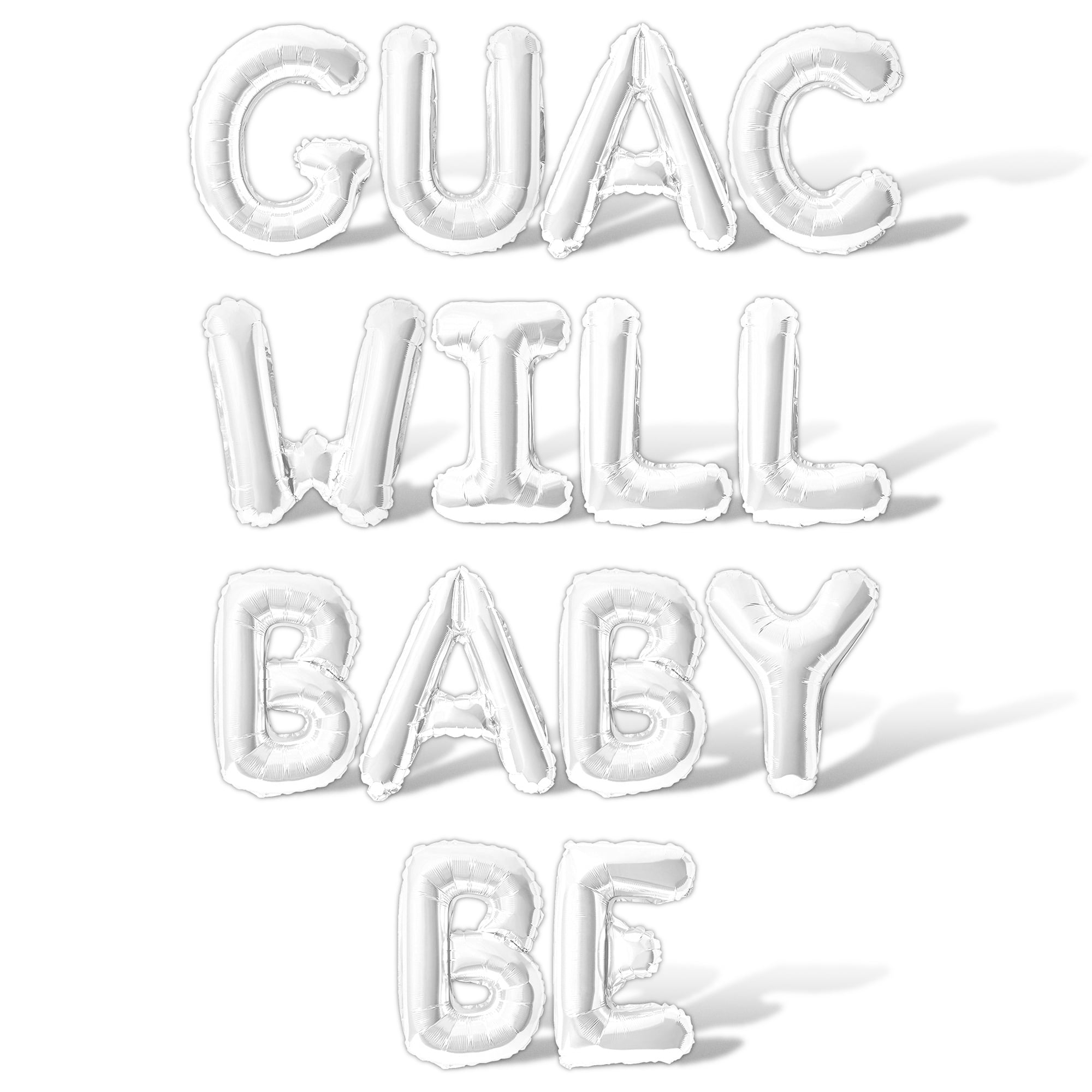 Letter Balloons - GUAC WILL BABY BE 16" Inch Alphabet Letters Foil ...