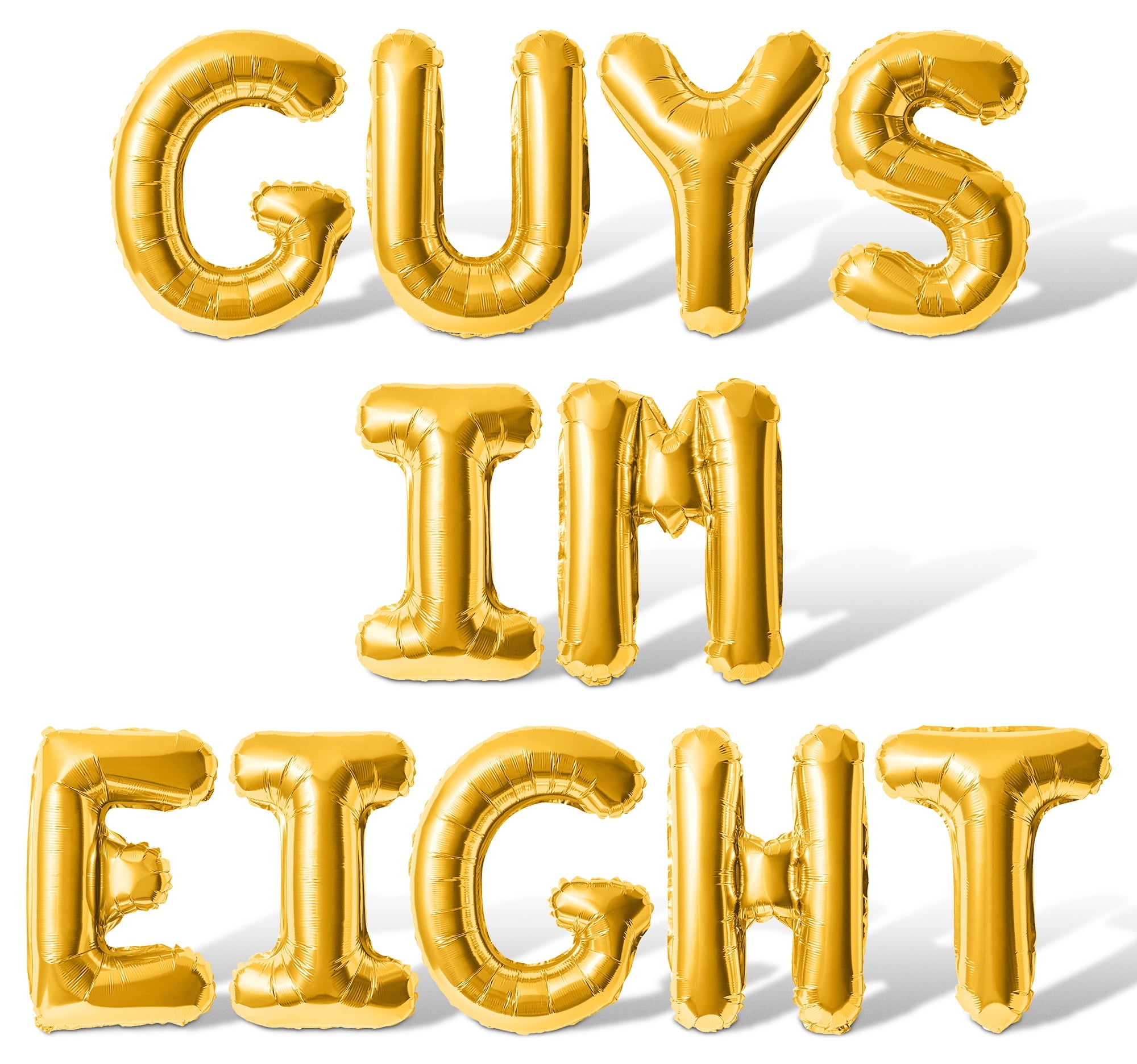 Letter Balloons - GUYS IM EIGHT 16" Inch Alphabet Letters Foil Mylar ...