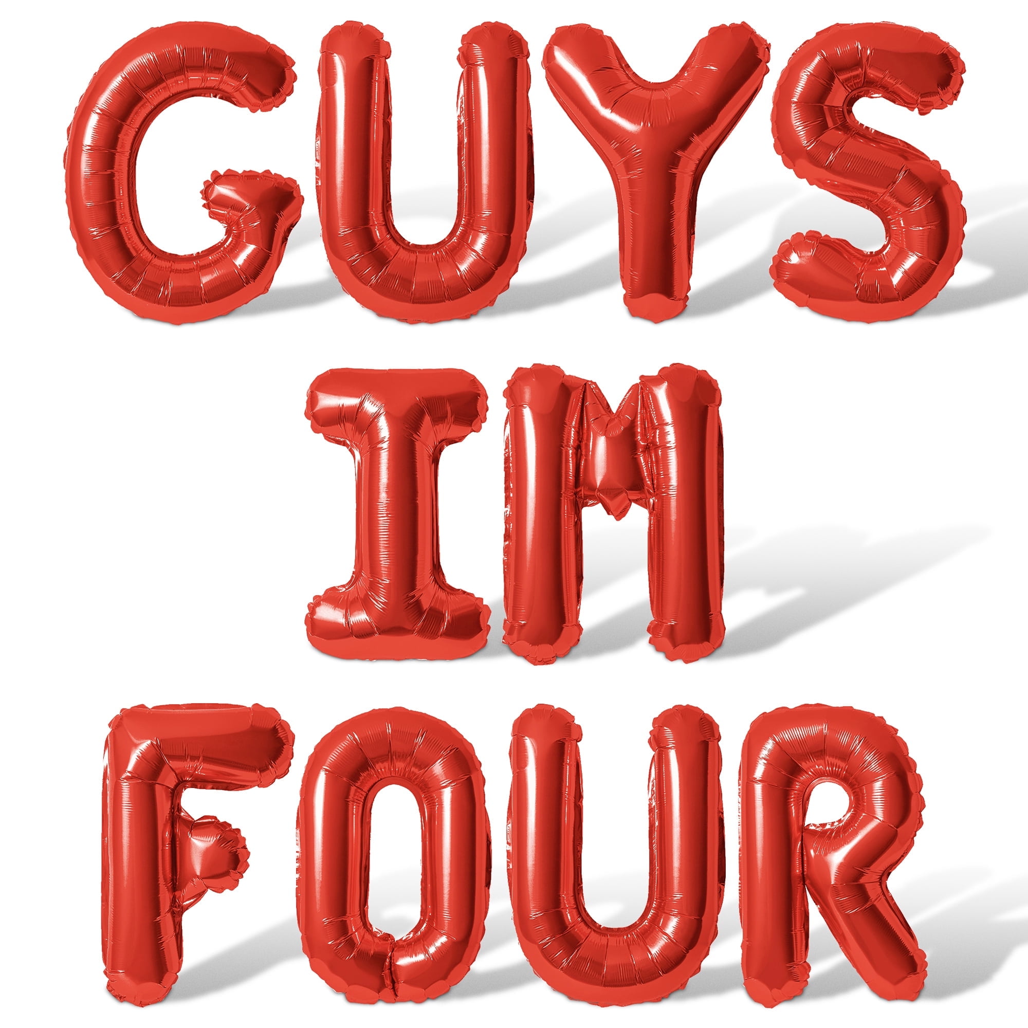 Letter Balloons - GUYS IM FOUR 16" Inch Alphabet Letters Foil Mylar ...