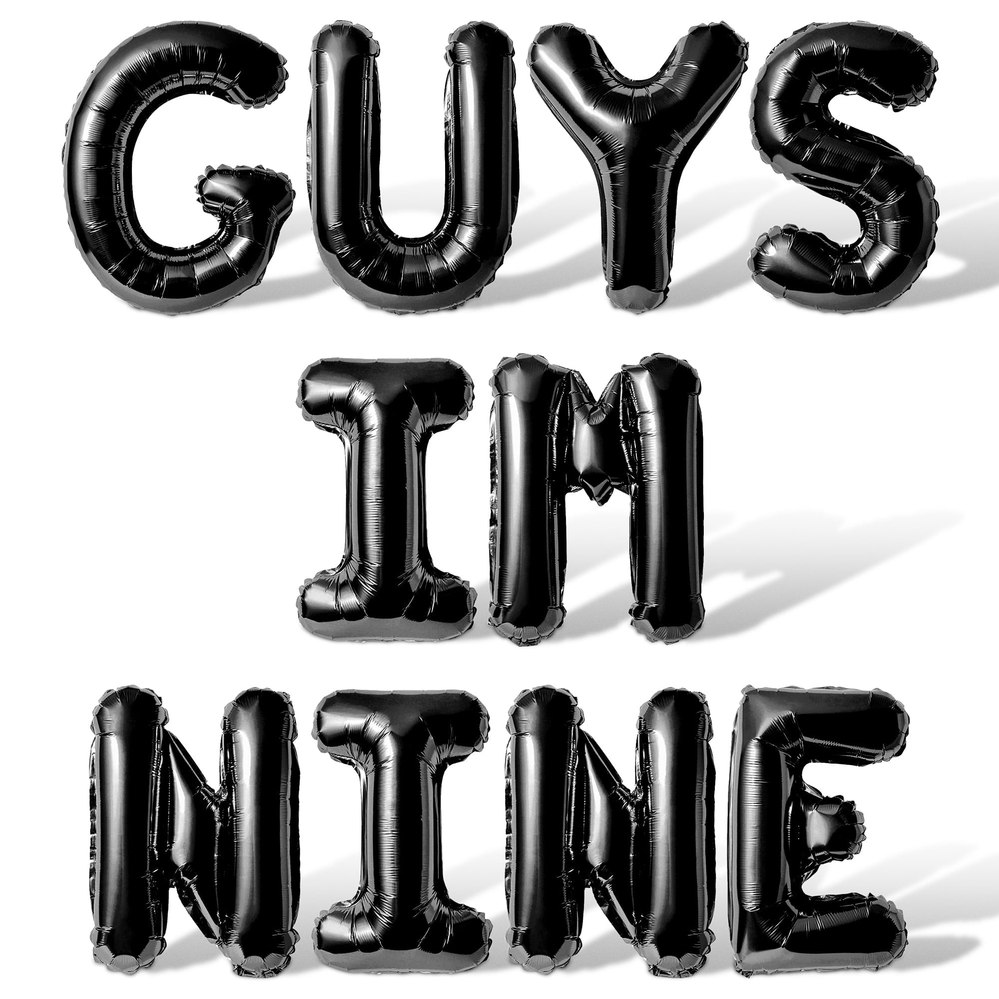 Letter Balloons - GUYS IM NINE 16" Inch Alphabet Letters Foil Mylar ...