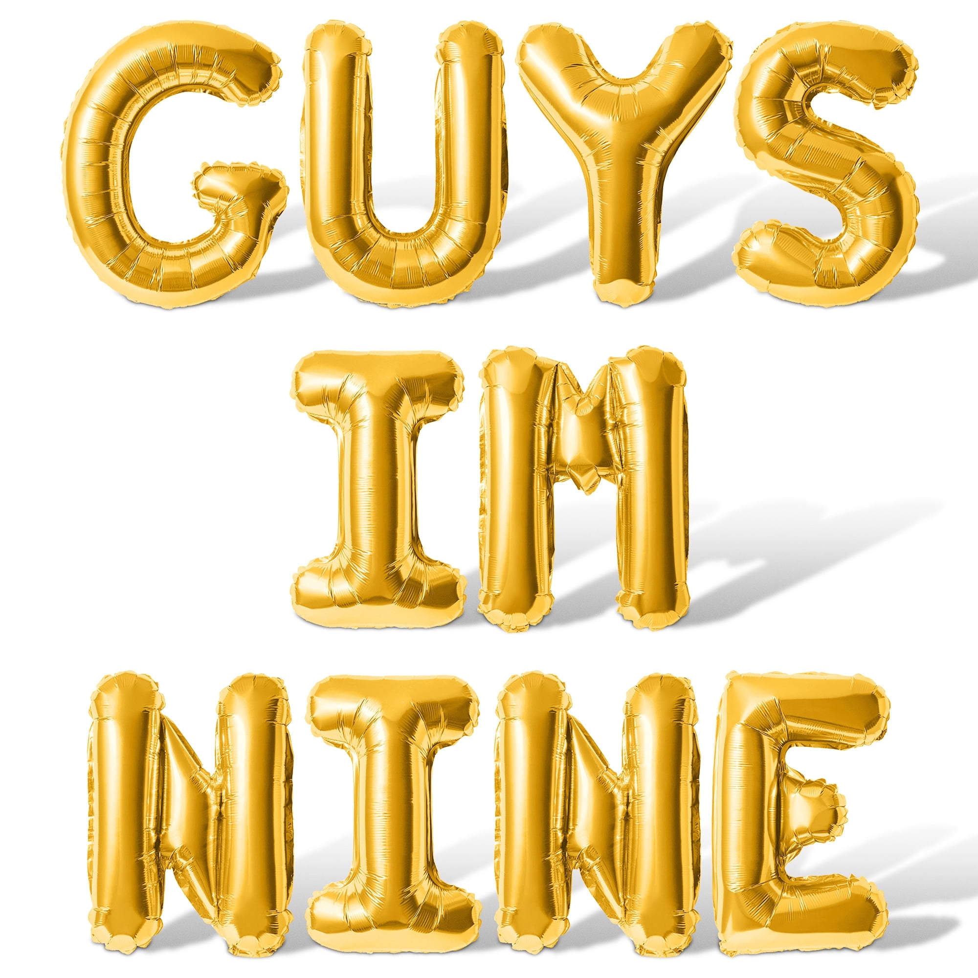 Letter Balloons - GUYS IM NINE 16" Inch Alphabet Letters Foil Mylar ...