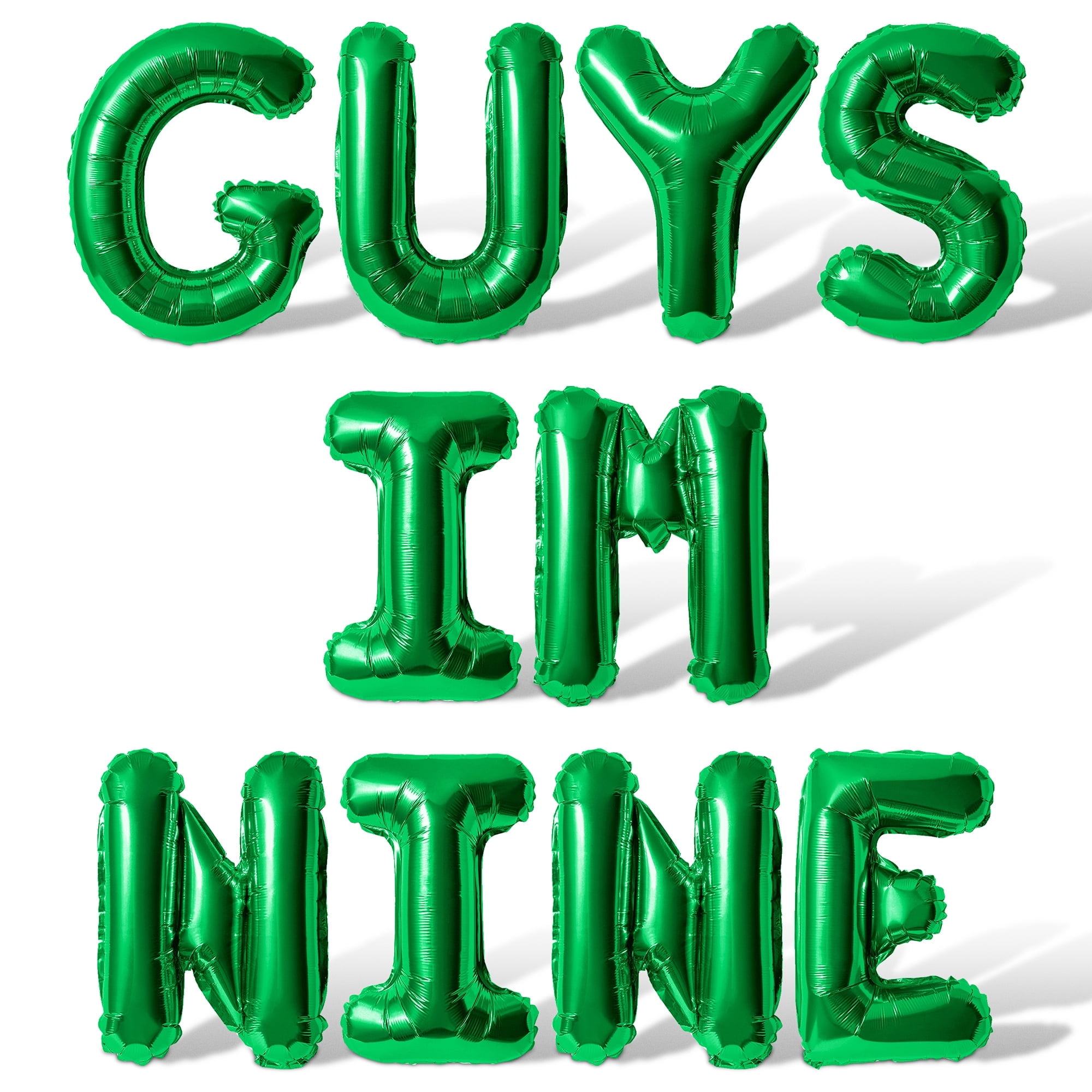 Letter Balloons - GUYS IM NINE 16" Inch Alphabet Letters Foil Mylar ...
