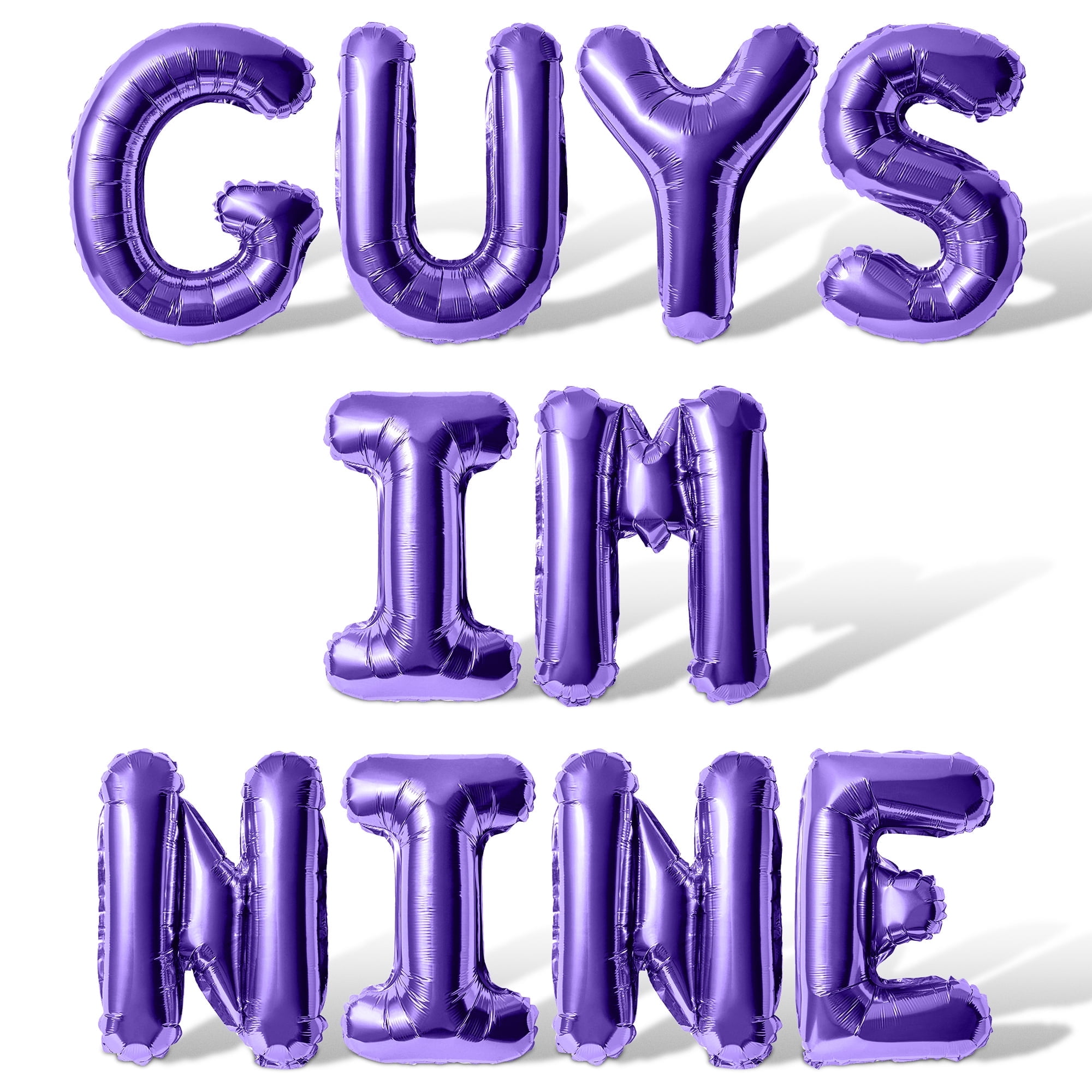Letter Balloons - GUYS IM NINE 16" Inch Alphabet Letters Foil Mylar ...