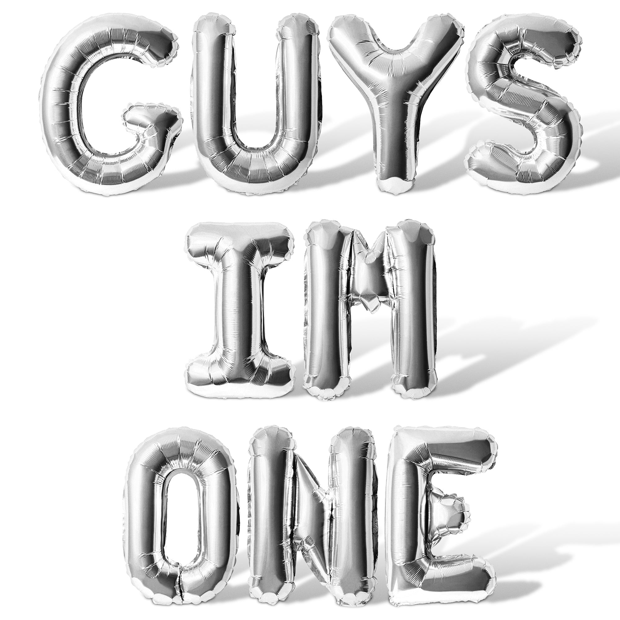 Letter Balloons - GUYS IM ONE 16" Inch Alphabet Letters Foil Mylar ...