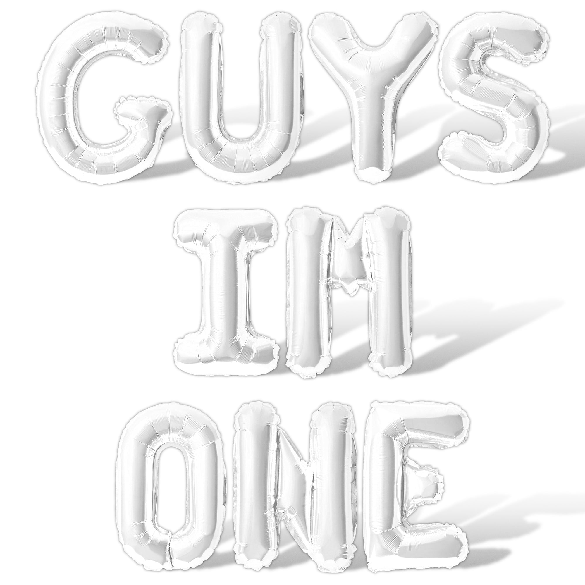 Letter Balloons - GUYS IM ONE 16" Inch Alphabet Letters Foil Mylar ...
