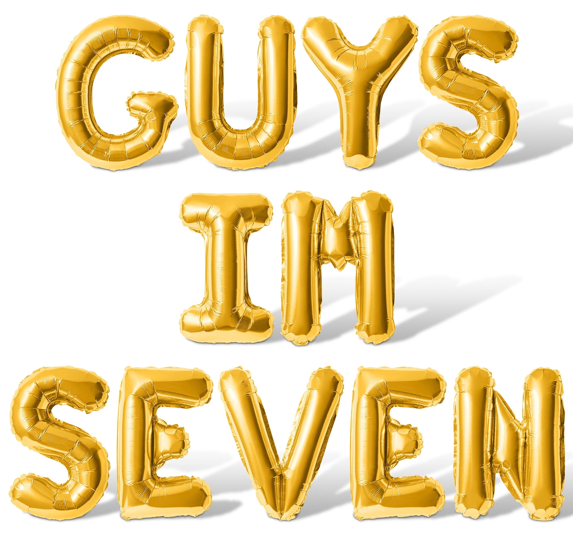Letter Balloons - GUYS IM SEVEN 16" Inch Alphabet Letters Foil Mylar ...