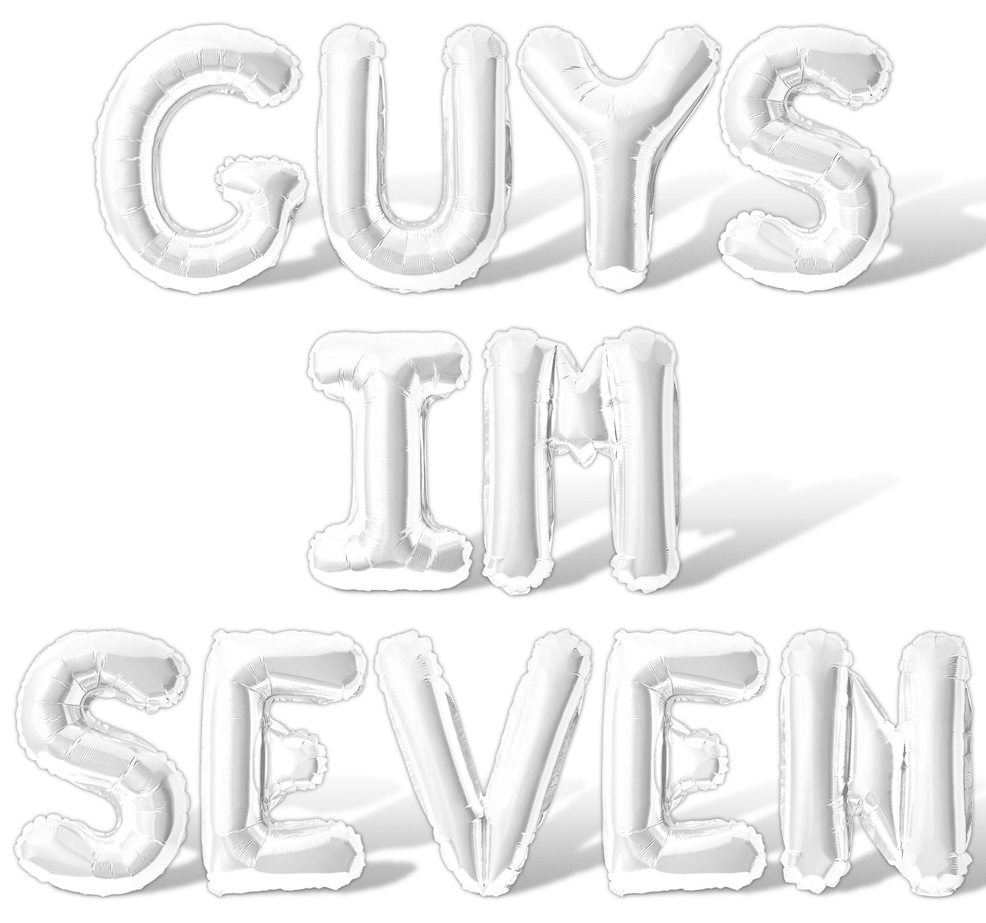 Letter Balloons - GUYS IM SEVEN 16" Inch Alphabet Letters Foil Mylar ...