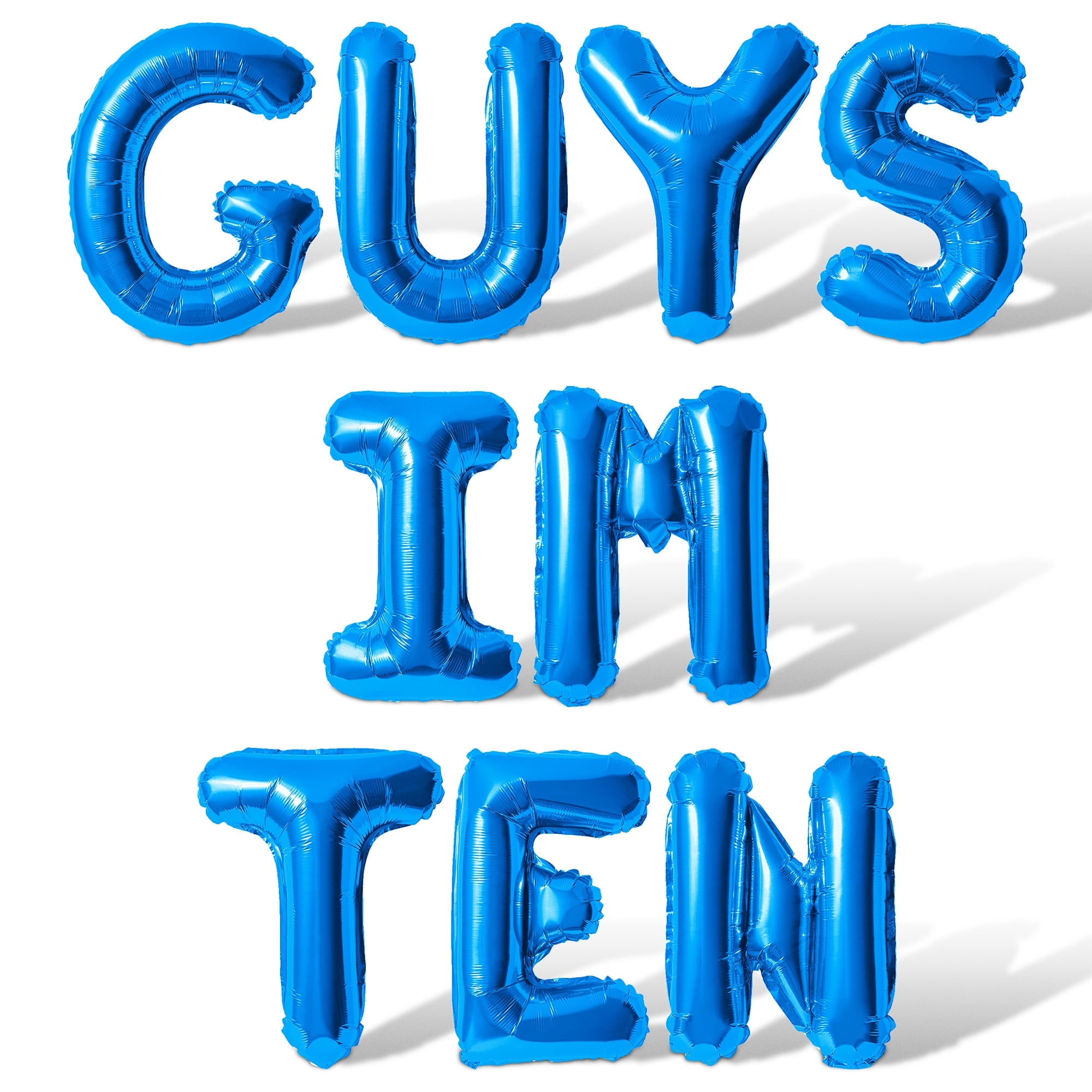 Letter Balloons - GUYS IM TEN 16" Inch Alphabet Letters Foil Mylar ...