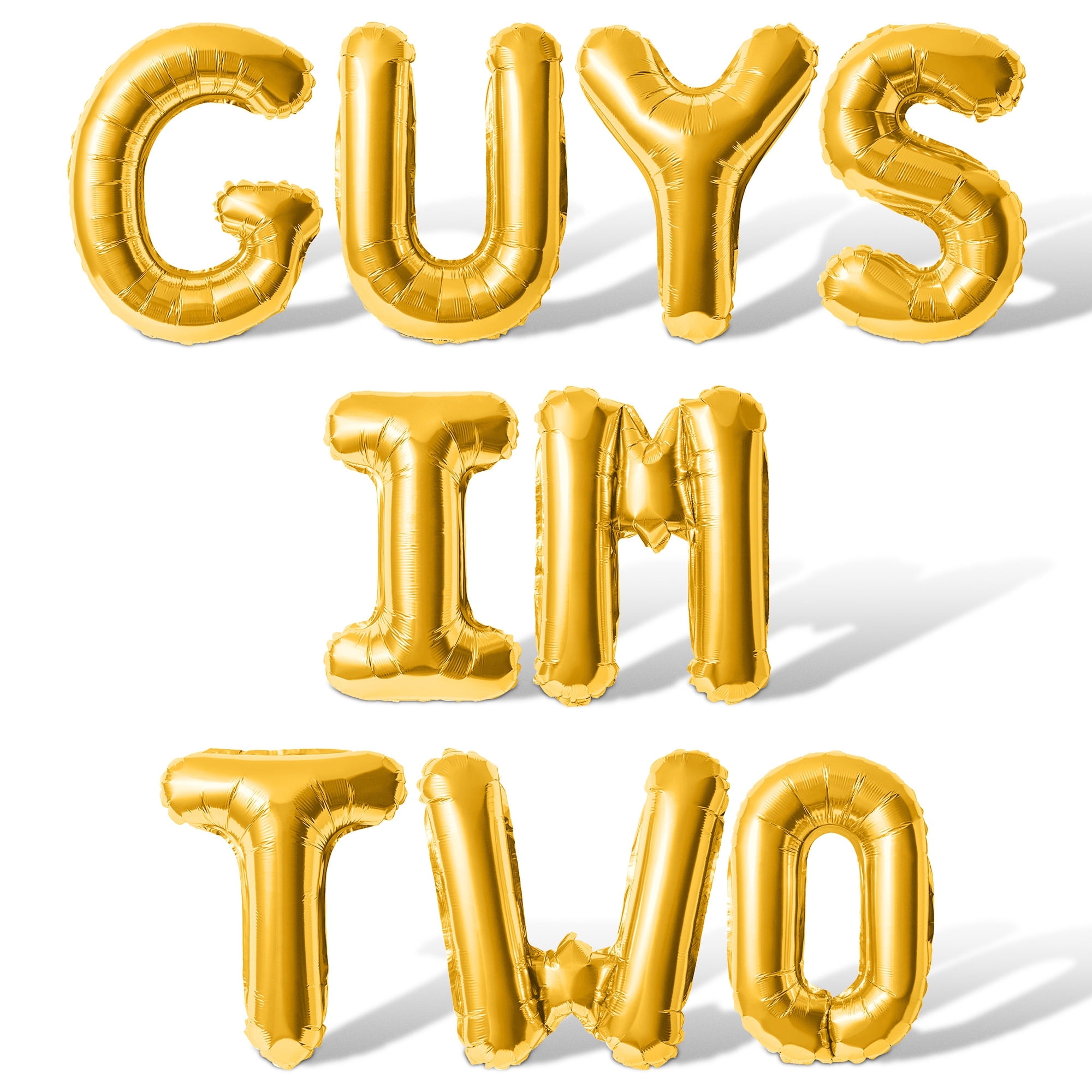 Letter Balloons - GUYS IM TWO 16" Inch Alphabet Letters Foil Mylar ...