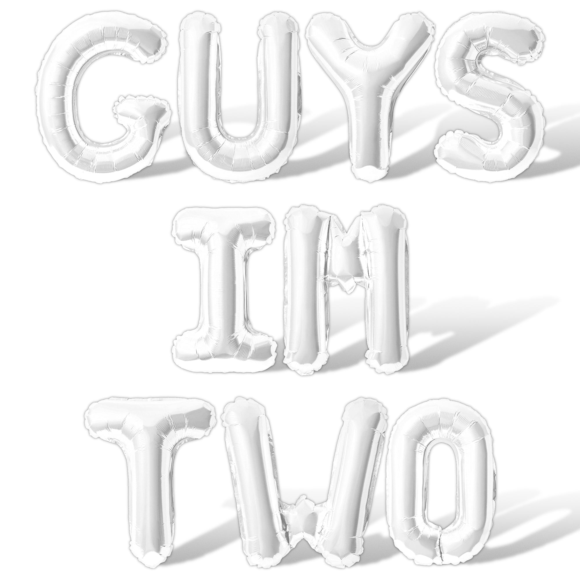 Letter Balloons - GUYS IM TWO 16" Inch Alphabet Letters Foil Mylar ...
