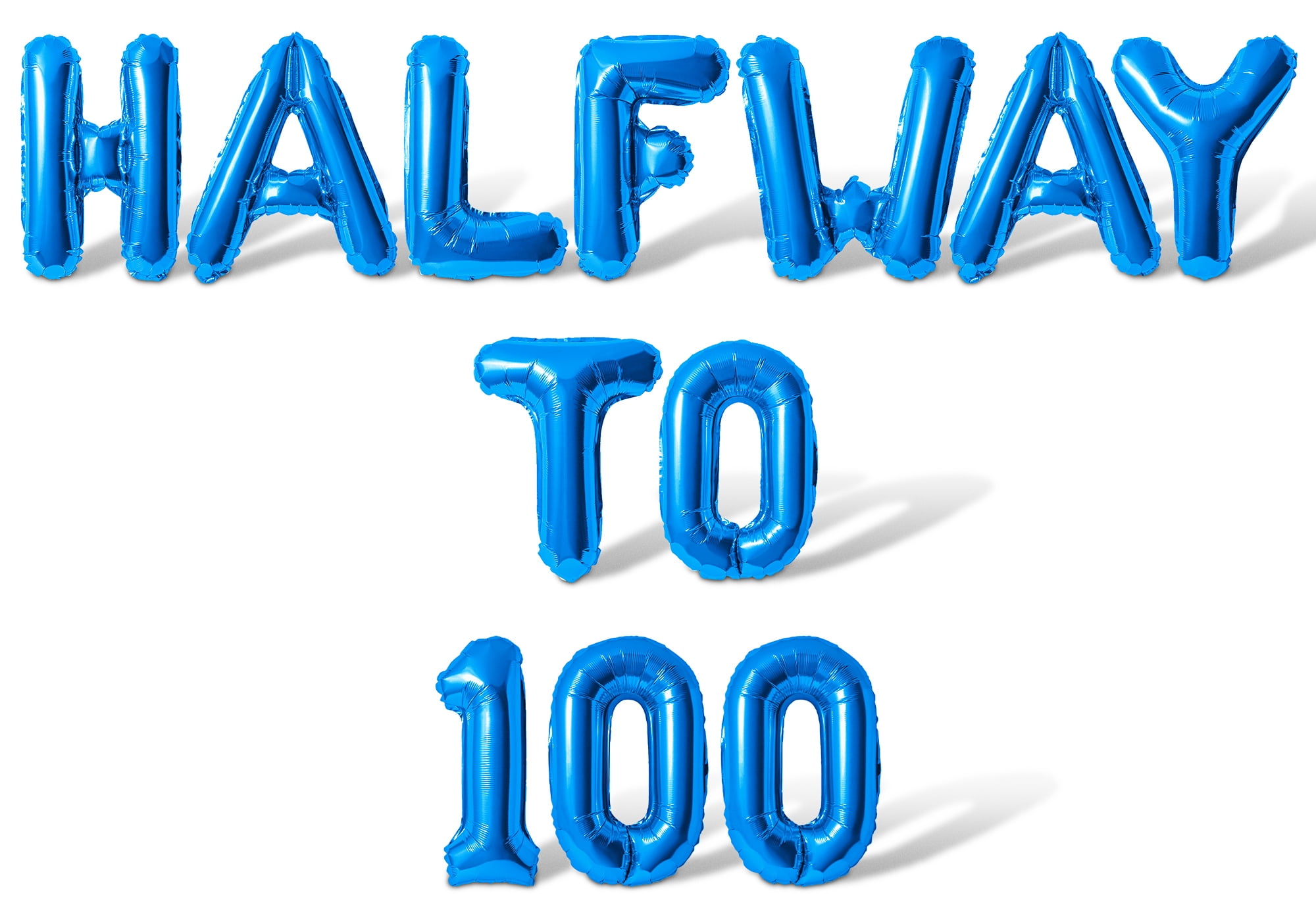 Letter Balloons - HALFWAY TO 100 16" Inch Alphabet Letters Foil Mylar ...