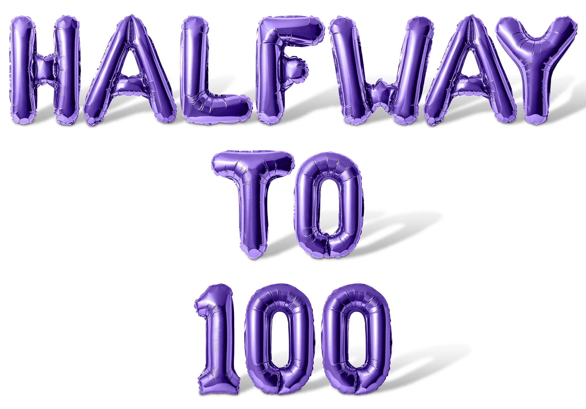 Letter Balloons - HALFWAY TO 100 16" Inch Alphabet Letters Foil Mylar ...