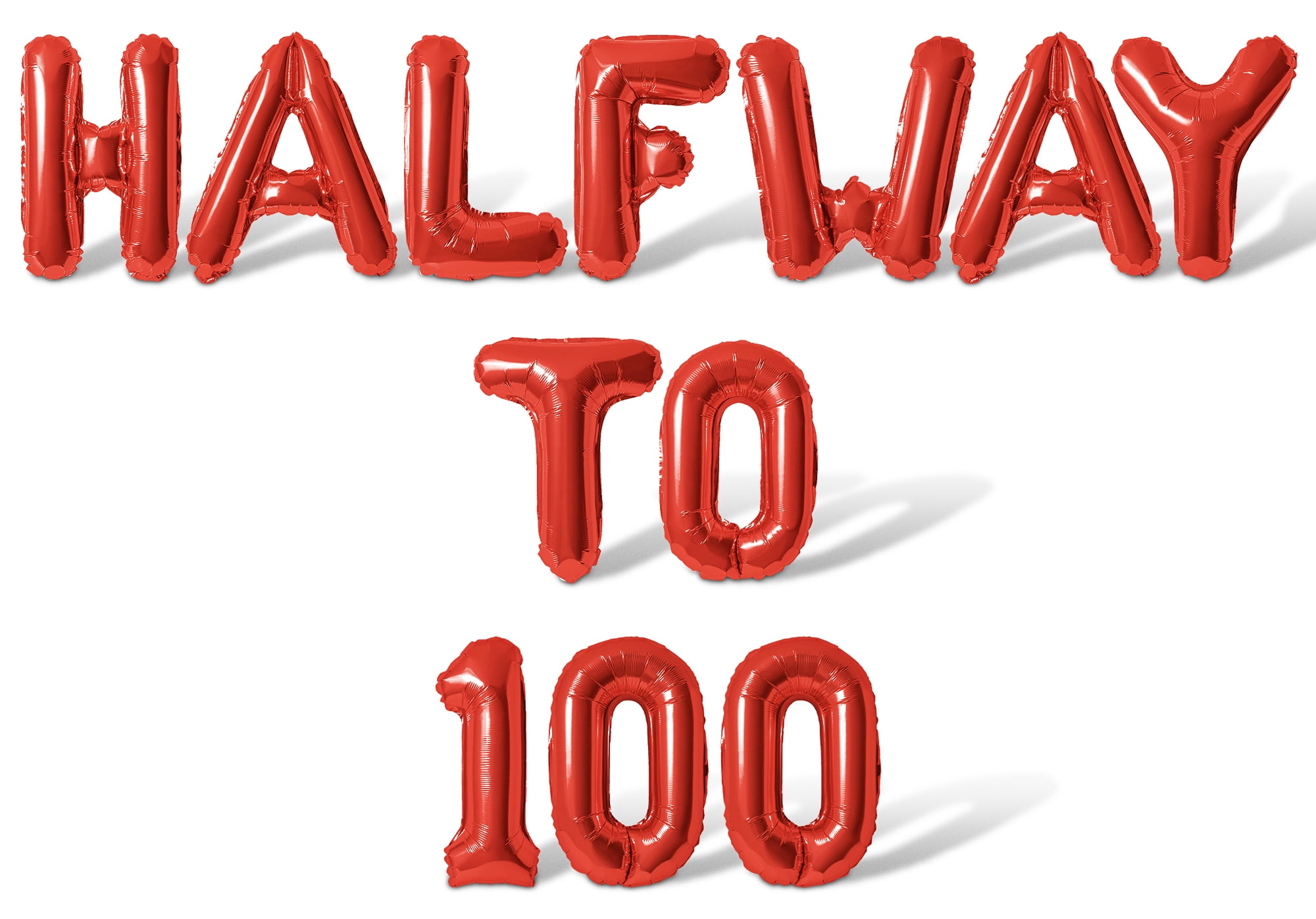 Letter Balloons - HALFWAY TO 100 16" Inch Alphabet Letters Foil Mylar ...