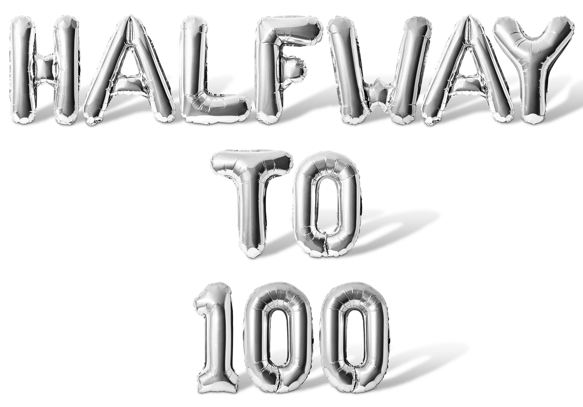 Letter Balloons - HALFWAY TO 100 16" Inch Alphabet Letters Foil Mylar ...