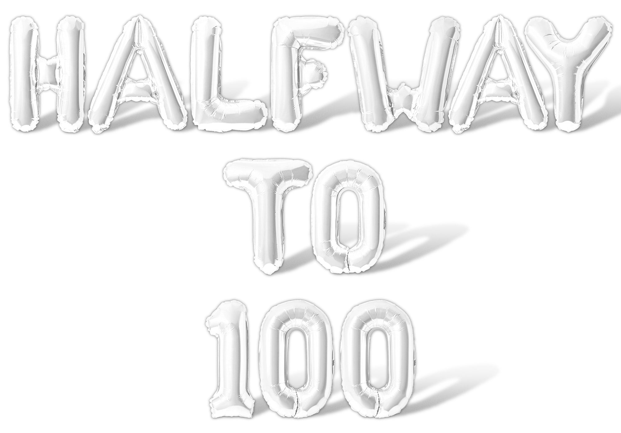 Letter Balloons - HALFWAY TO 100 16" Inch Alphabet Letters Foil Mylar ...