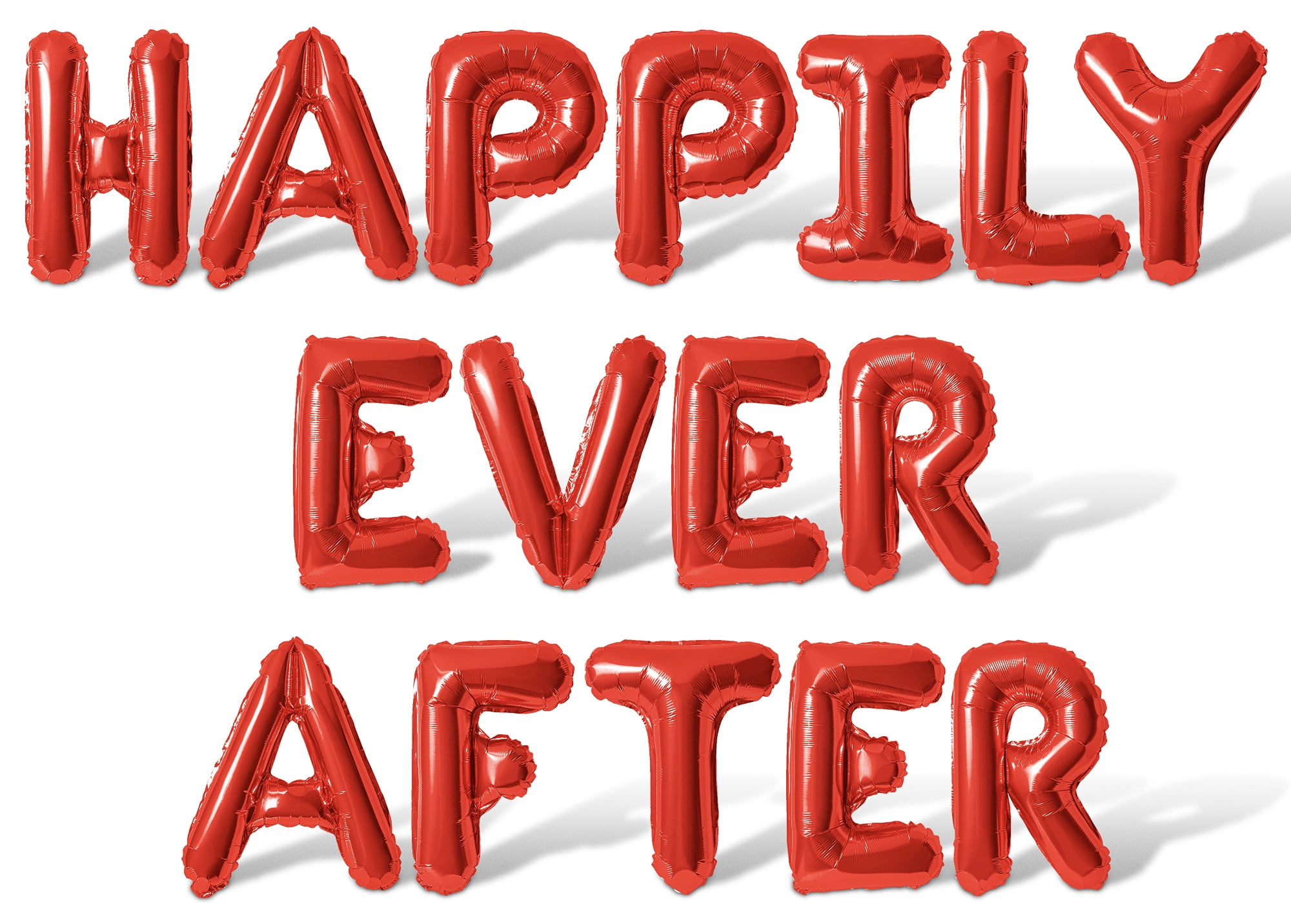 Letter Balloons - HAPPILY EVER AFTER 16" Inch Alphabet Letters Foil ...