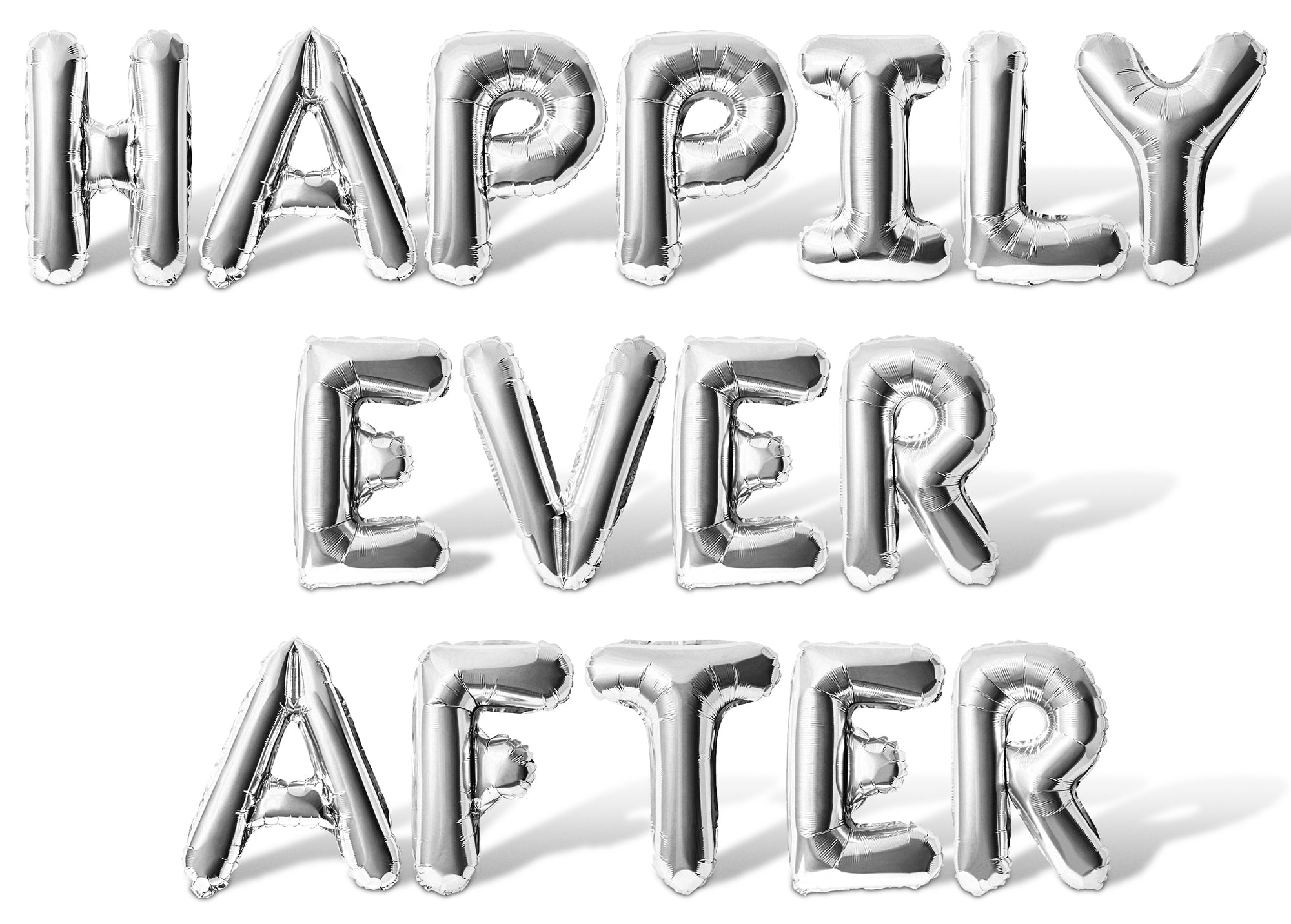 Letter Balloons - HAPPILY EVER AFTER 16" Inch Alphabet Letters Foil ...