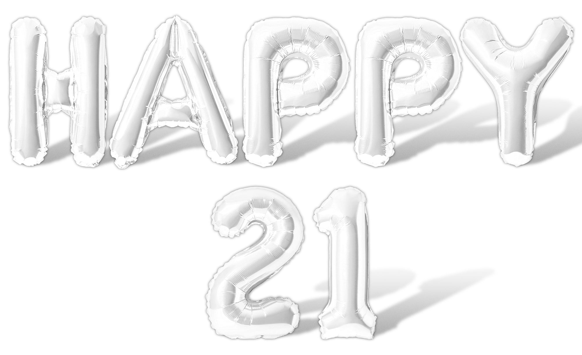 Letter Balloons - HAPPY 21 16" Inch Alphabet Letters Foil Mylar Balloon ...