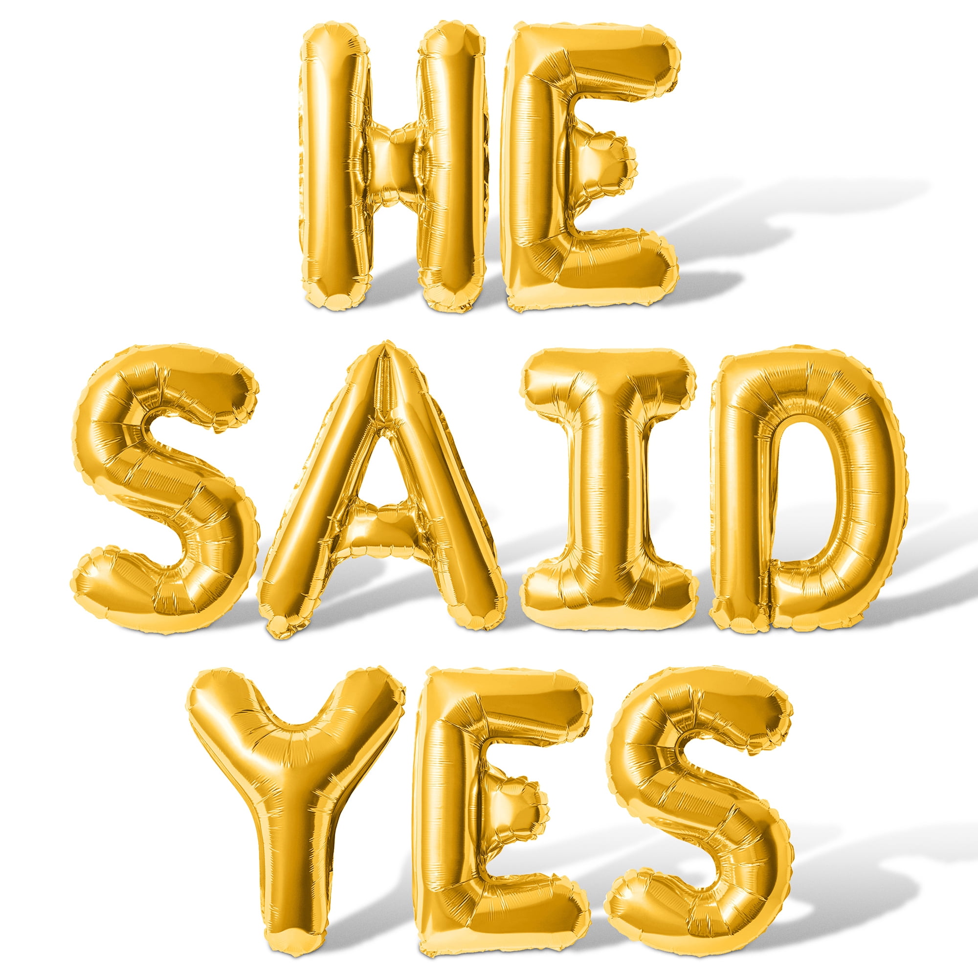 Letter Balloons - HE SAID YES 16" Inch Alphabet Letters Foil Mylar ...