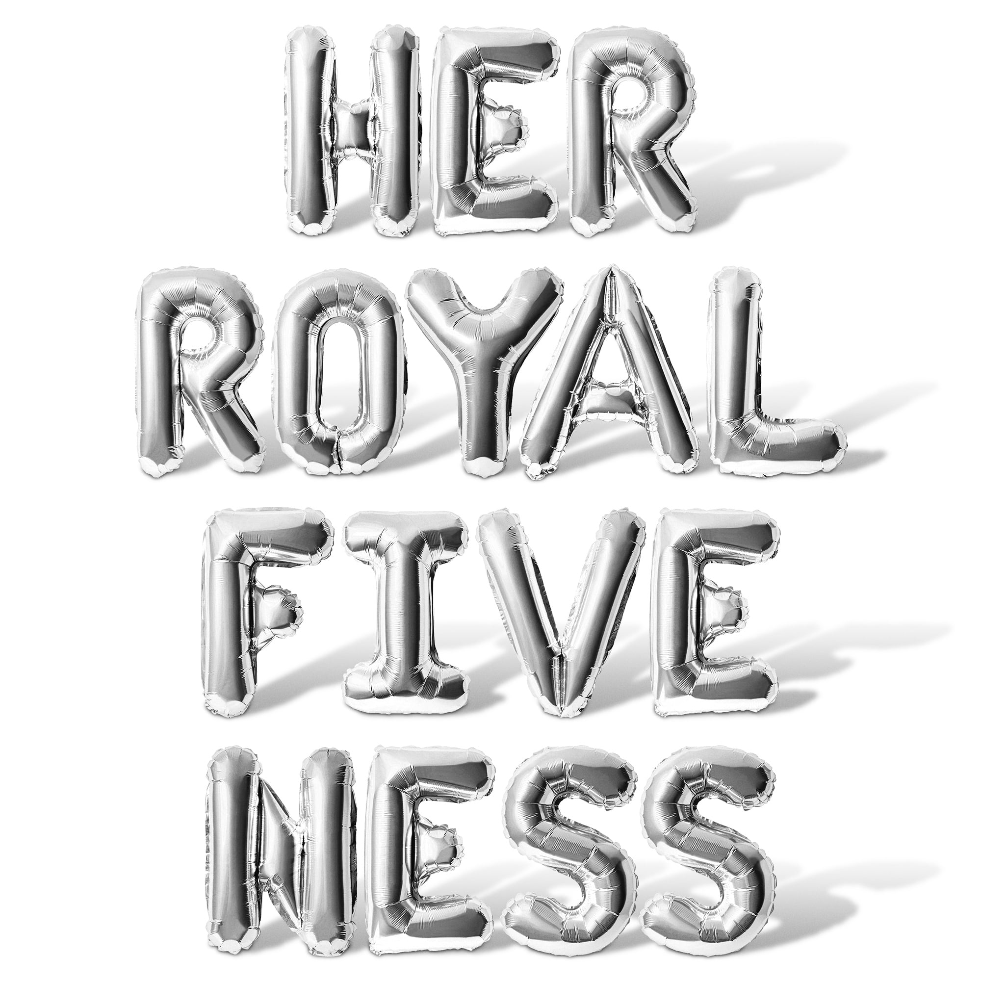 Letter Balloons - HER ROYAL FIVE NESS 16" Inch Alphabet Letters Foil ...