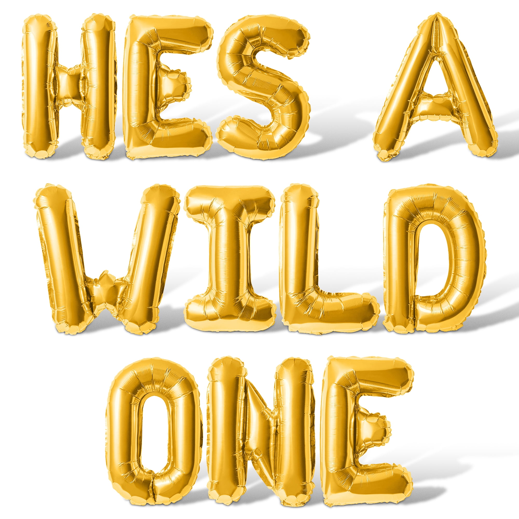 Letter Balloons - HES A WILD ONE 16" Inch Alphabet Letters Foil Mylar ...