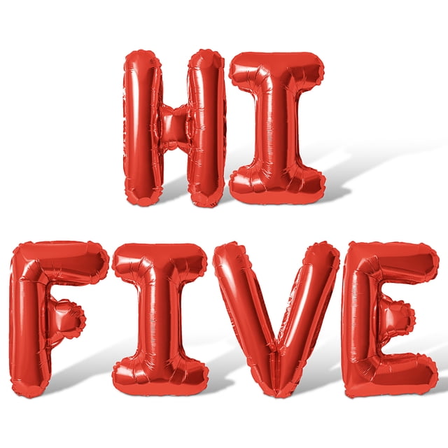 Letter Balloons - HI FIVE 16" Inch Alphabet Letters Foil Mylar Balloon ...