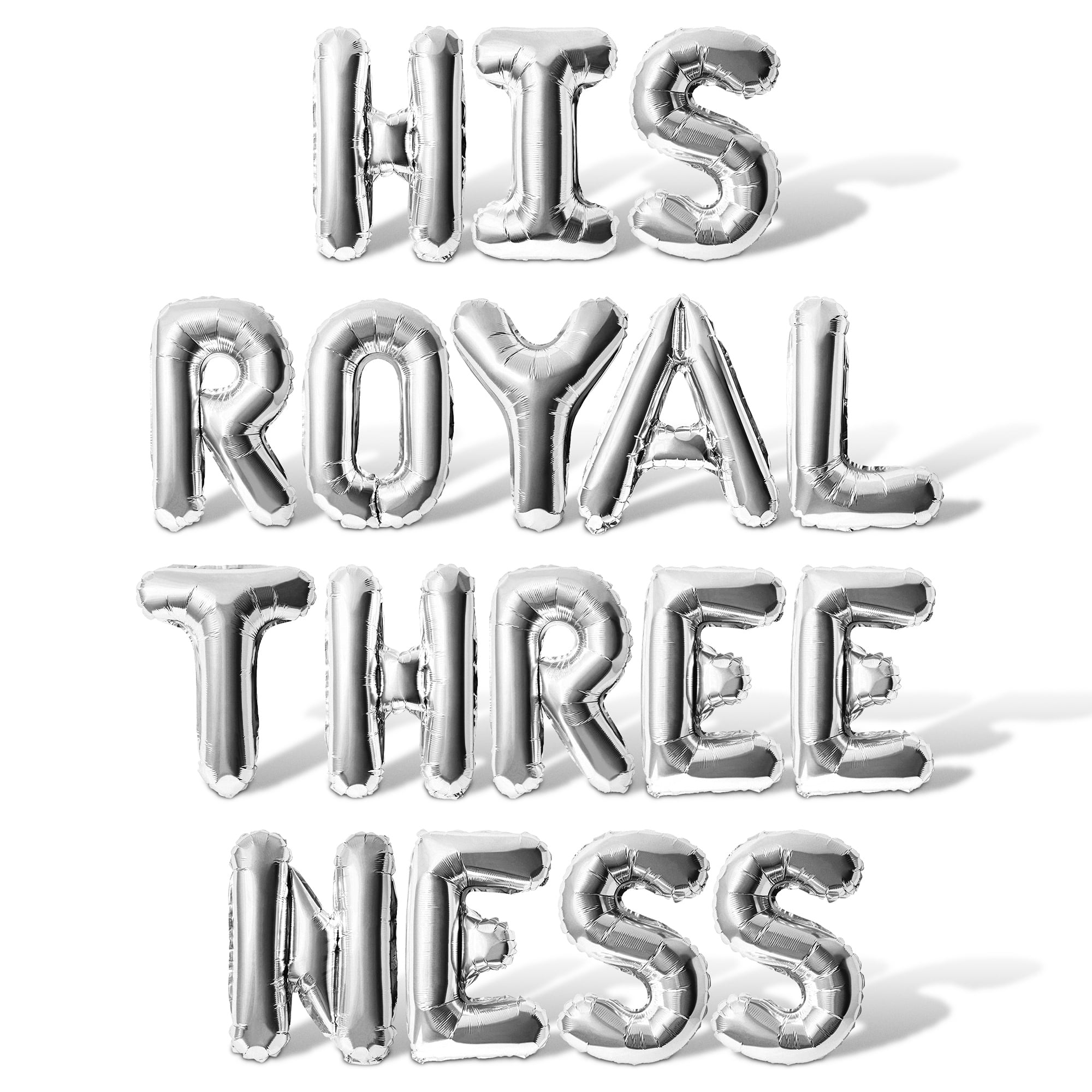 Letter Balloons - HIS ROYAL THREE NESS 16" Inch Alphabet Letters Foil ...