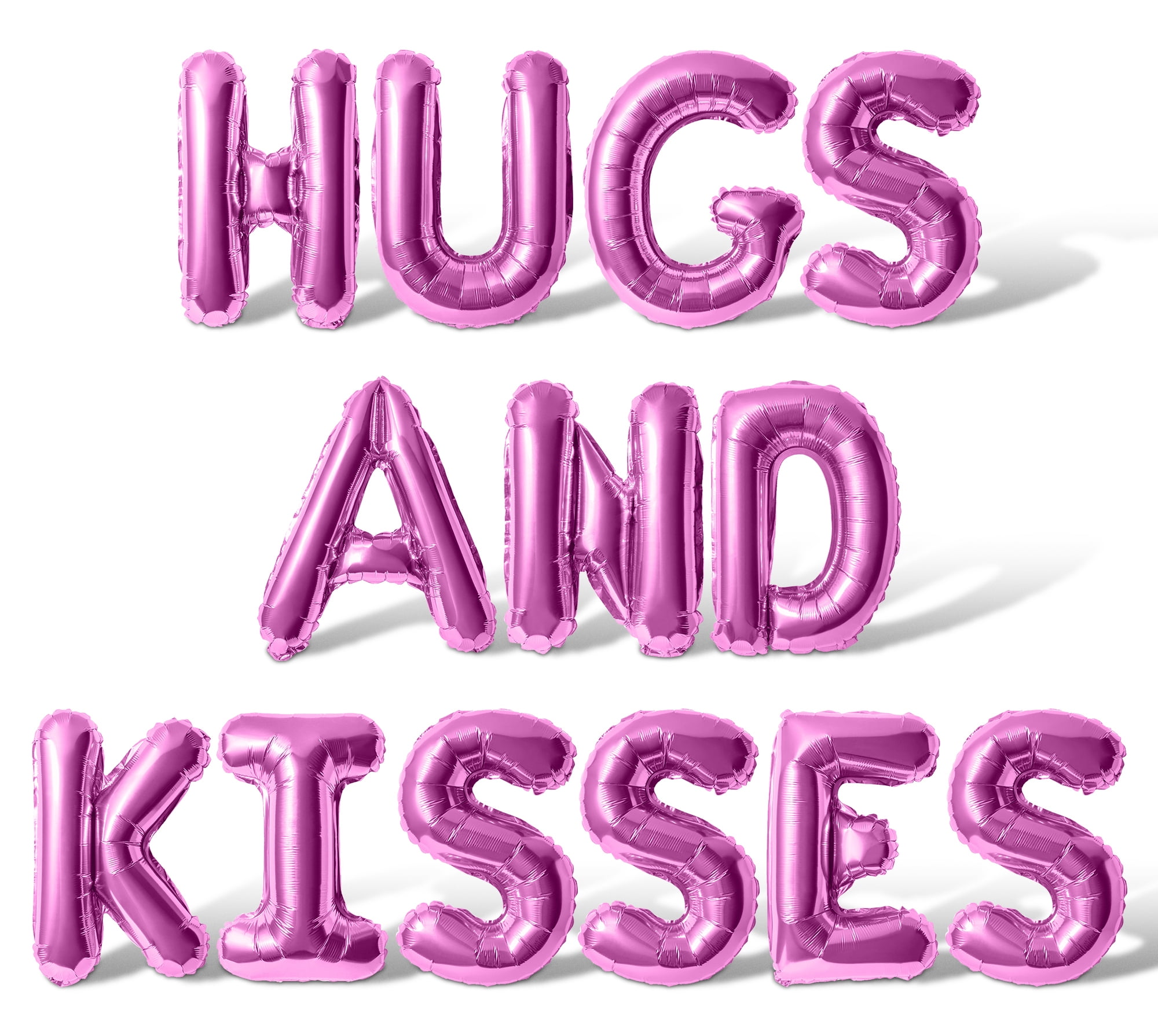 Letter Balloons - HUGS AND KISSES 16" Inch Alphabet Letters Foil Mylar ...