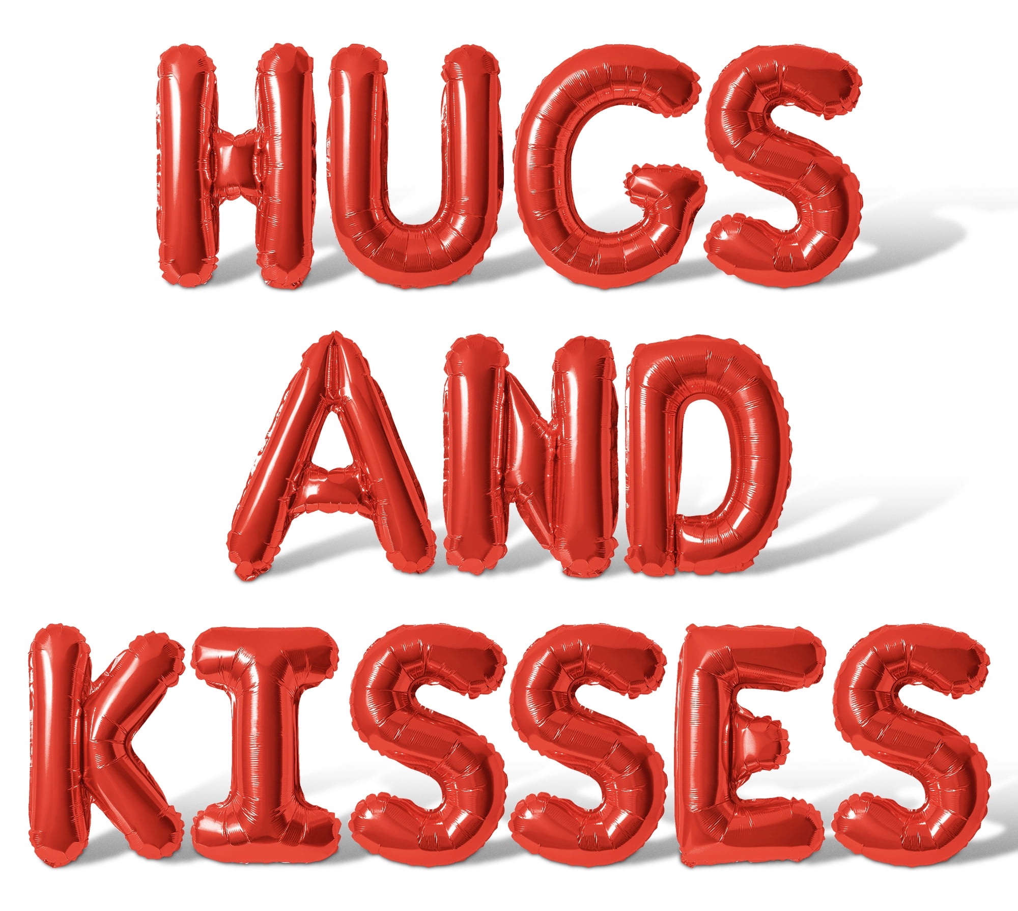 Letter Balloons - HUGS AND KISSES 16" Inch Alphabet Letters Foil Mylar ...
