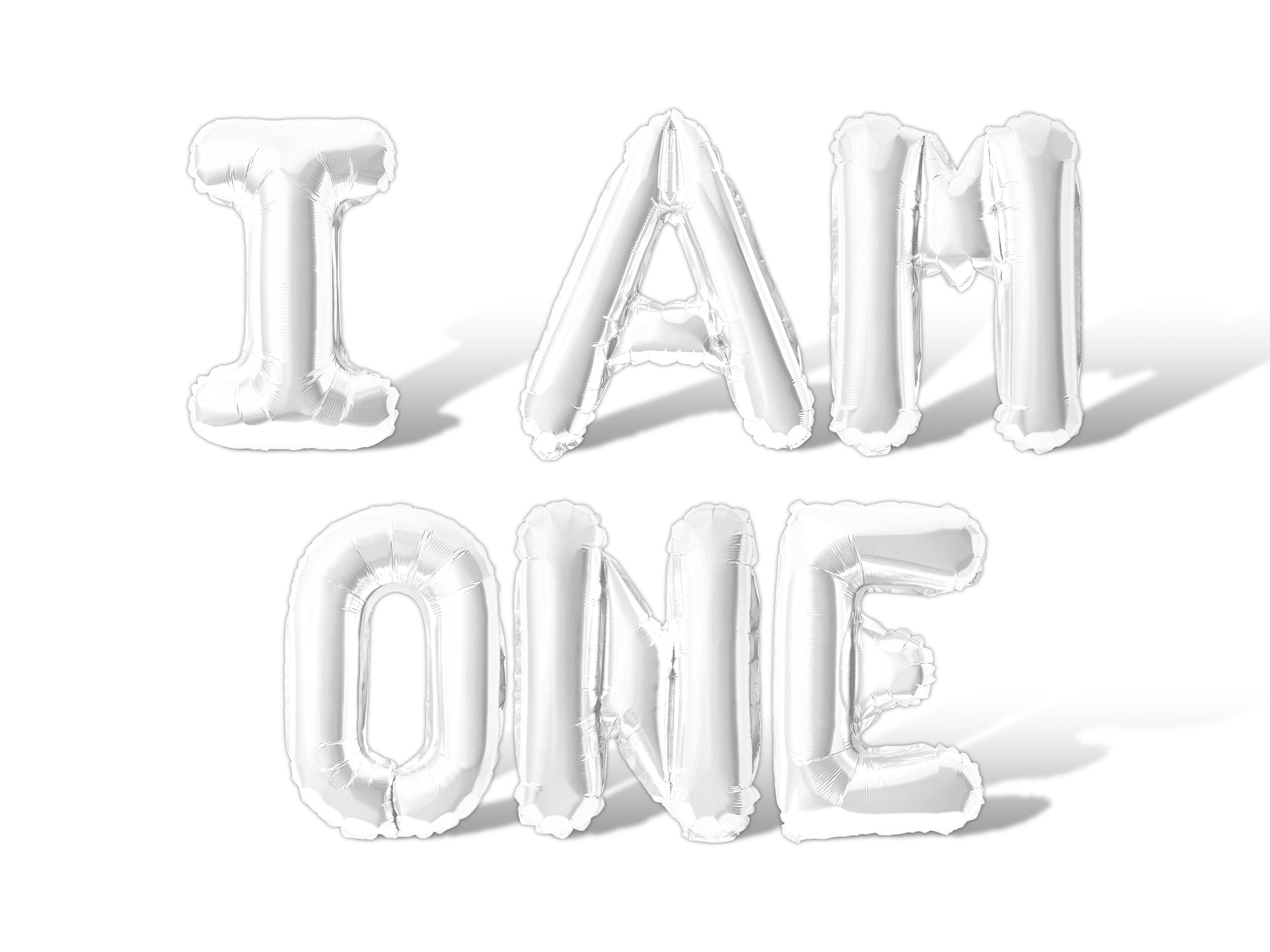 Letter Balloons - I AM ONE 16" Inch Alphabet Letters Foil Mylar Balloon ...