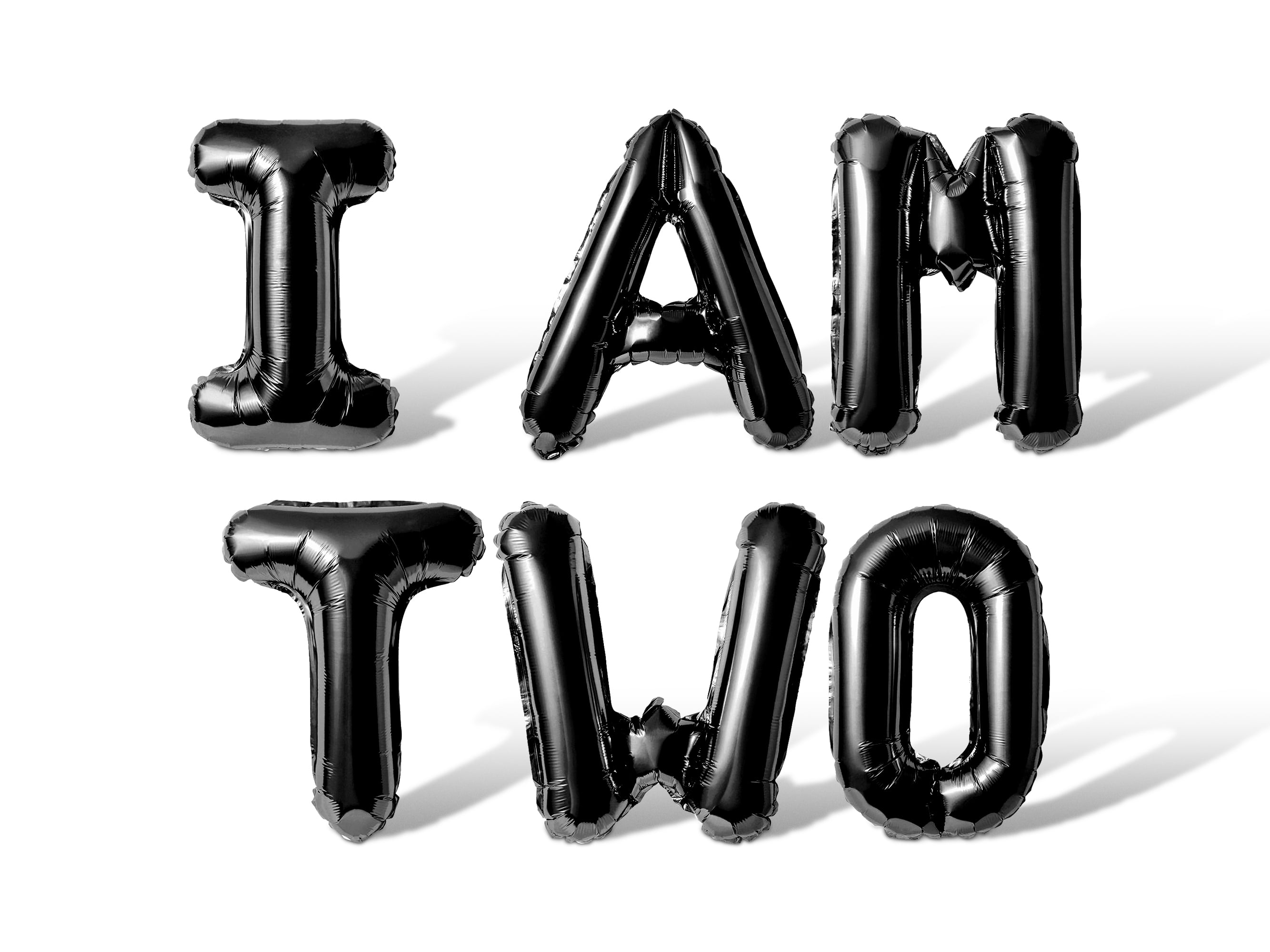 Letter Balloons - I AM TWO 16" Inch Alphabet Letters Foil Mylar Balloon ...