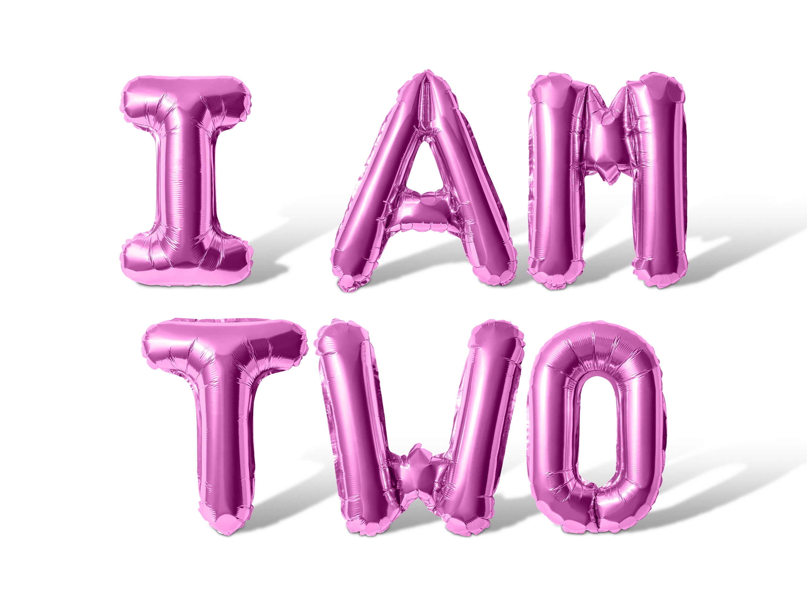 Letter Balloons - I AM TWO 16" Inch Alphabet Letters Foil Mylar Balloon ...