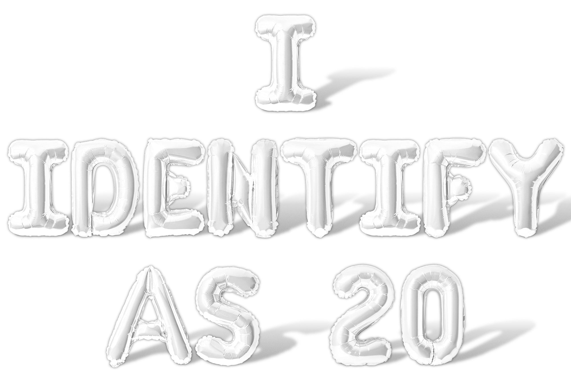 Letter Balloons - I IDENTIFY AS 20 16" Inch Alphabet Letters Foil Mylar ...