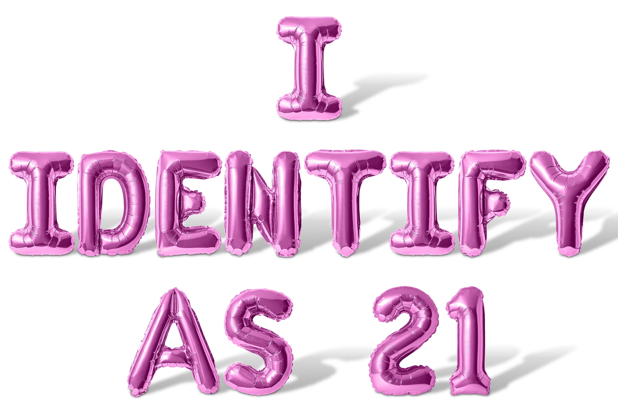 Letter Balloons - I IDENTIFY AS 21 16" Inch Alphabet Letters Foil Mylar ...