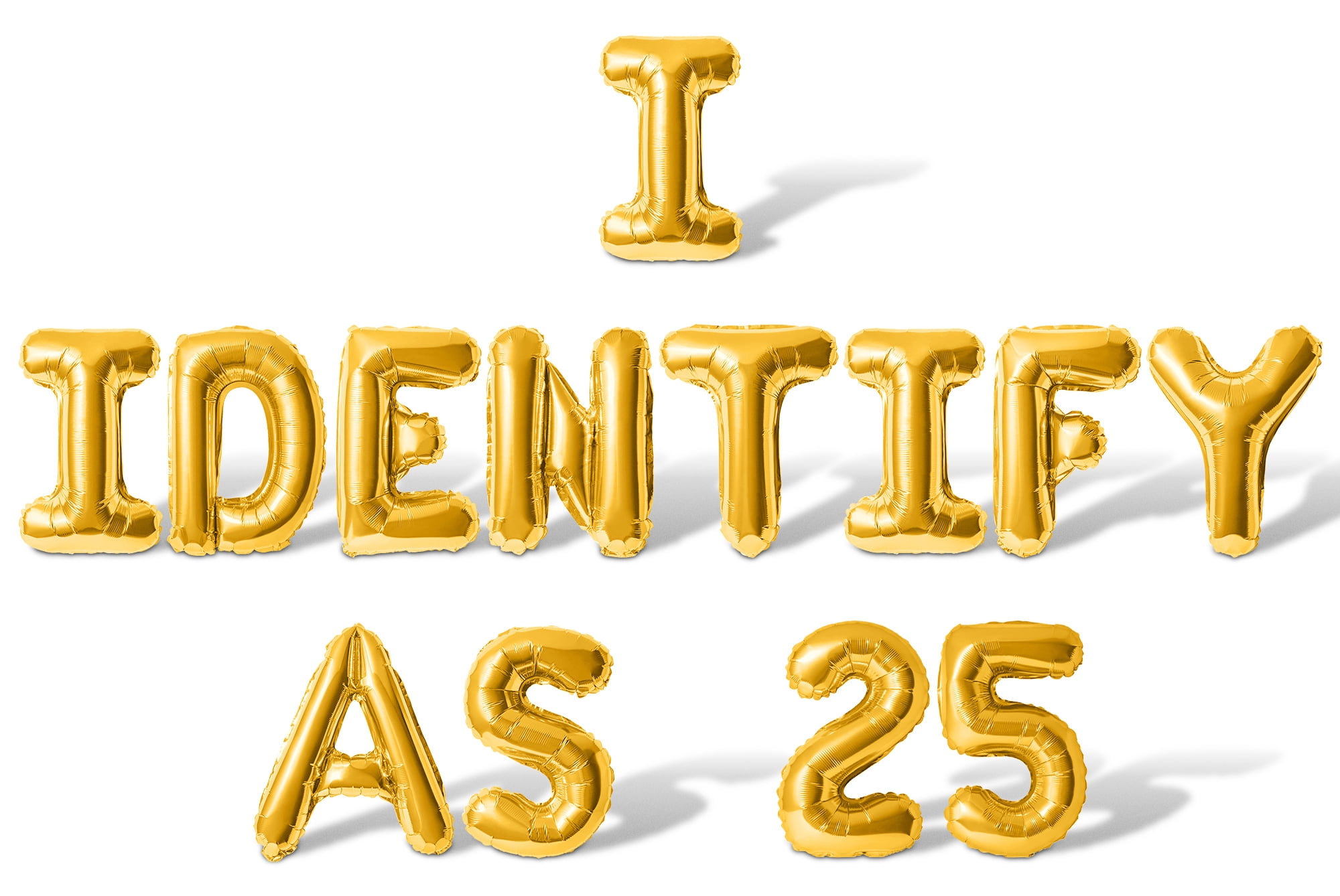 Letter Balloons - I IDENTIFY AS 25 16" Inch Alphabet Letters Foil Mylar ...