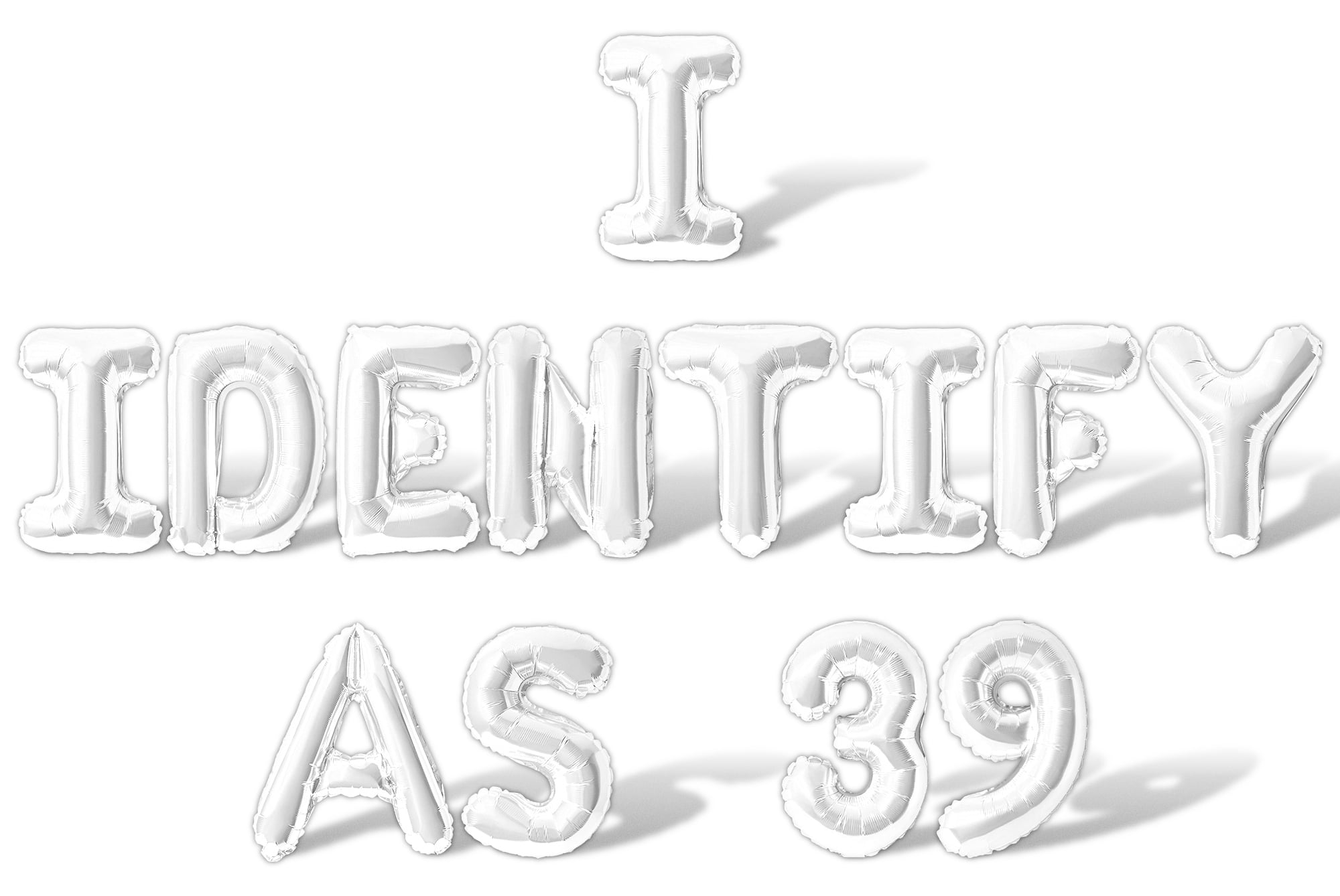 Letter Balloons - I IDENTIFY AS 39 16" Inch Alphabet Letters Foil Mylar ...