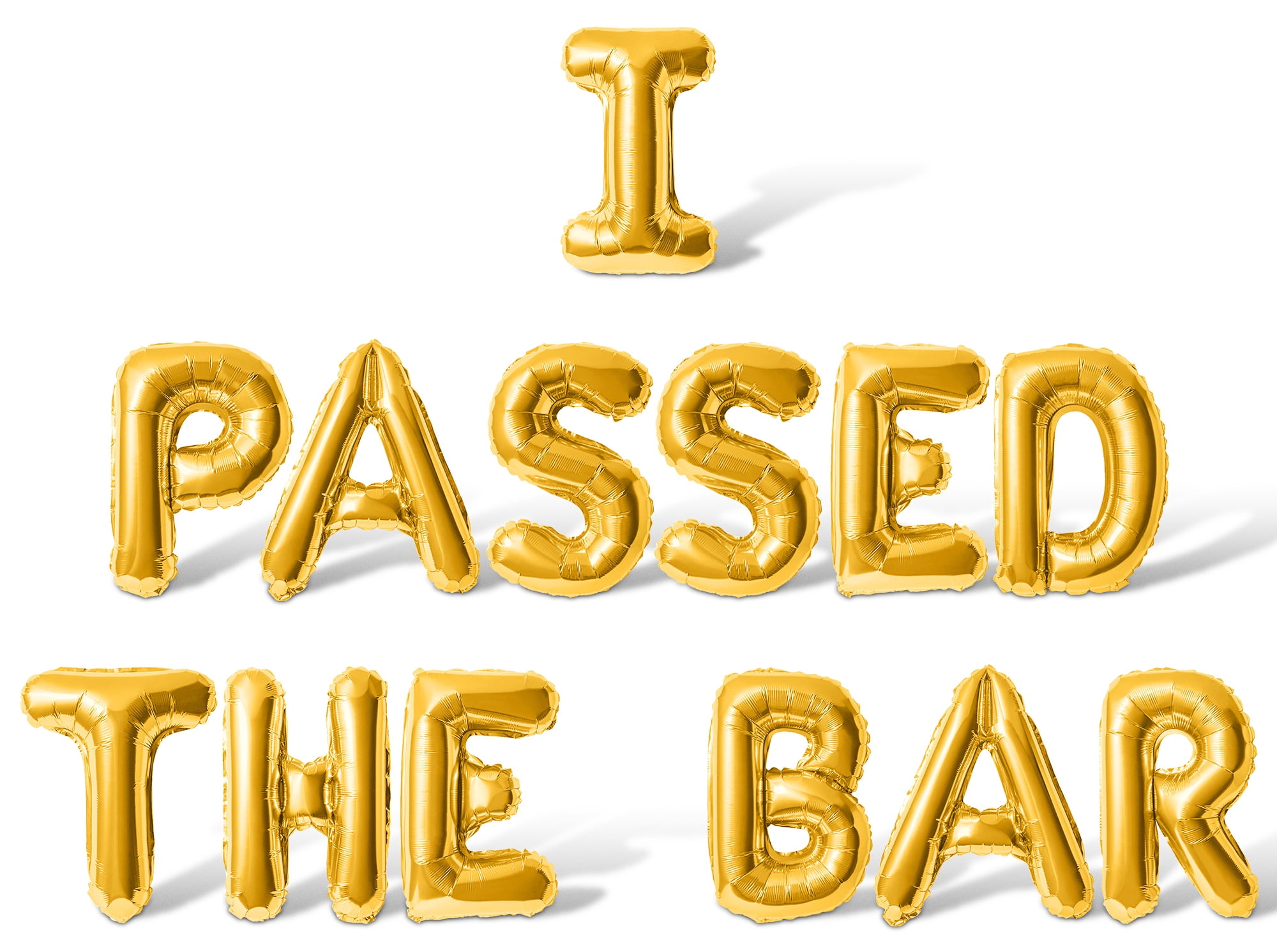 Letter Balloons - I PASSED THE BAR 16" Inch Alphabet Letters Foil Mylar ...