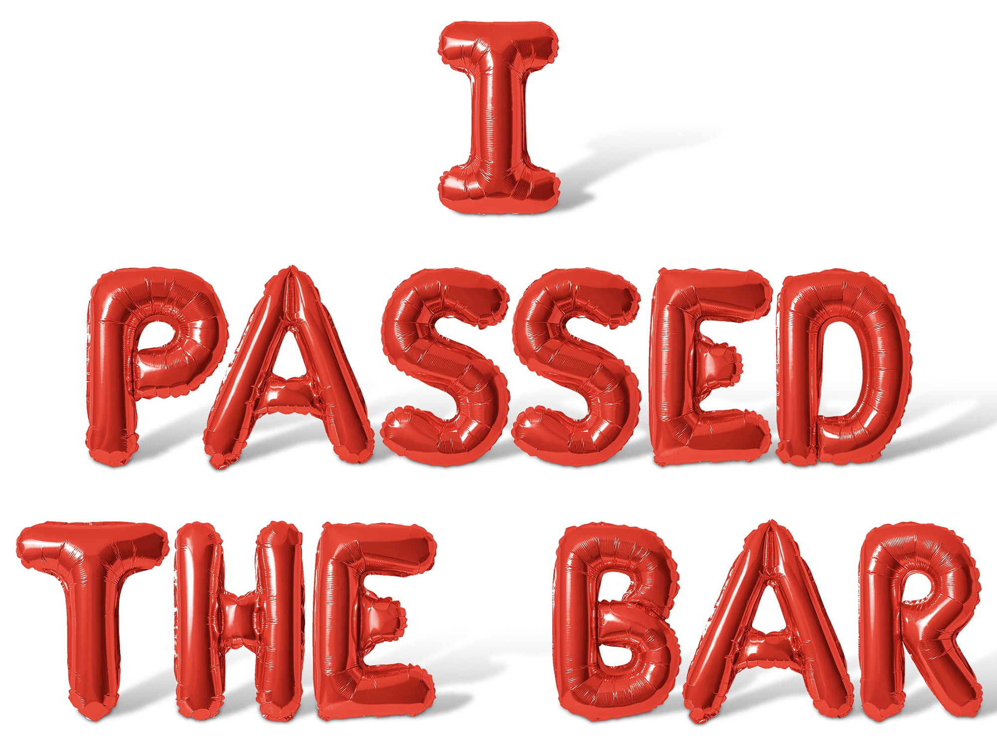 Letter Balloons - I PASSED THE BAR 16" Inch Alphabet Letters Foil Mylar ...