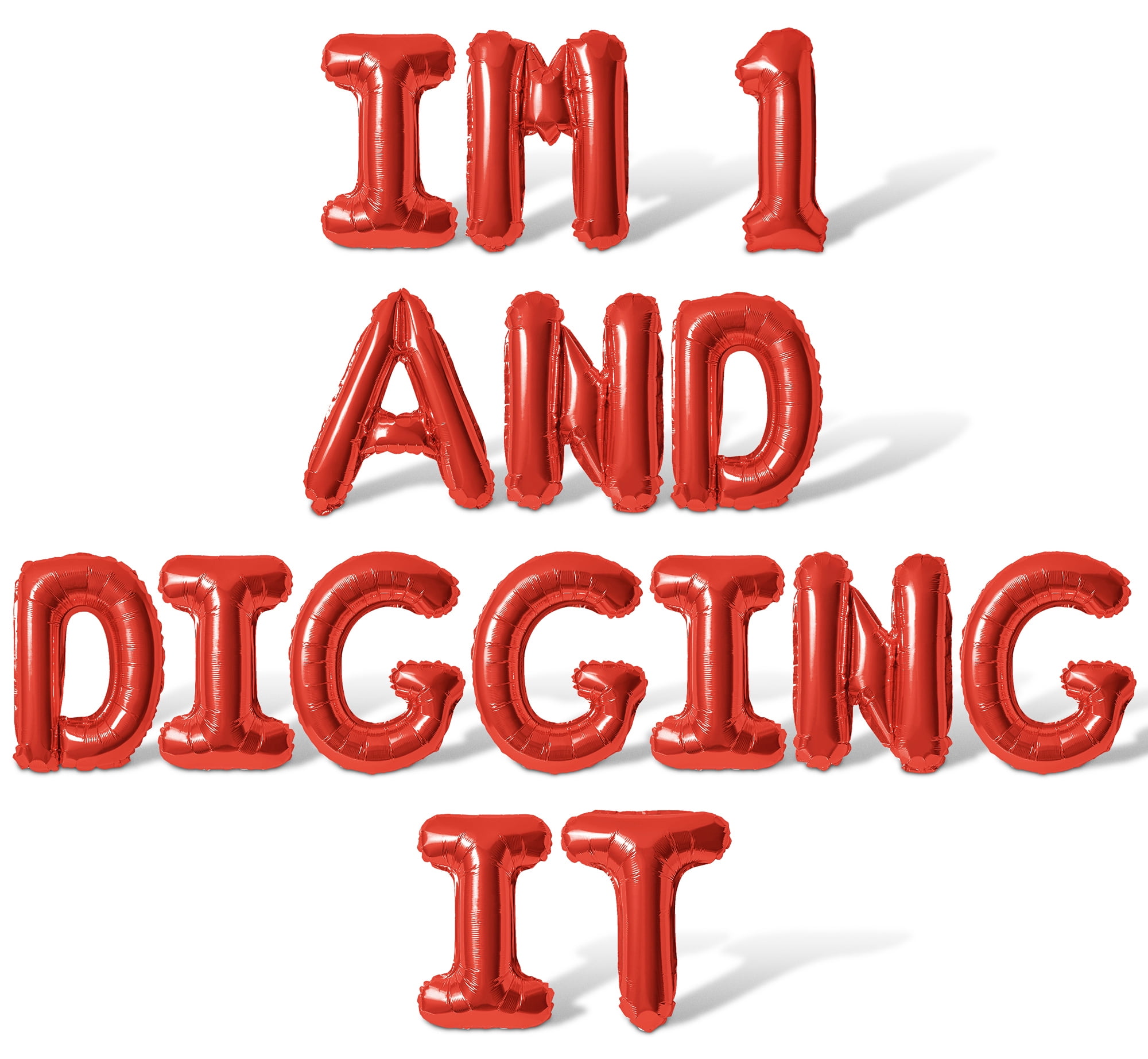 Letter Balloons - IM 1 AND DIGGING IT 16" Inch Alphabet Letters Foil ...