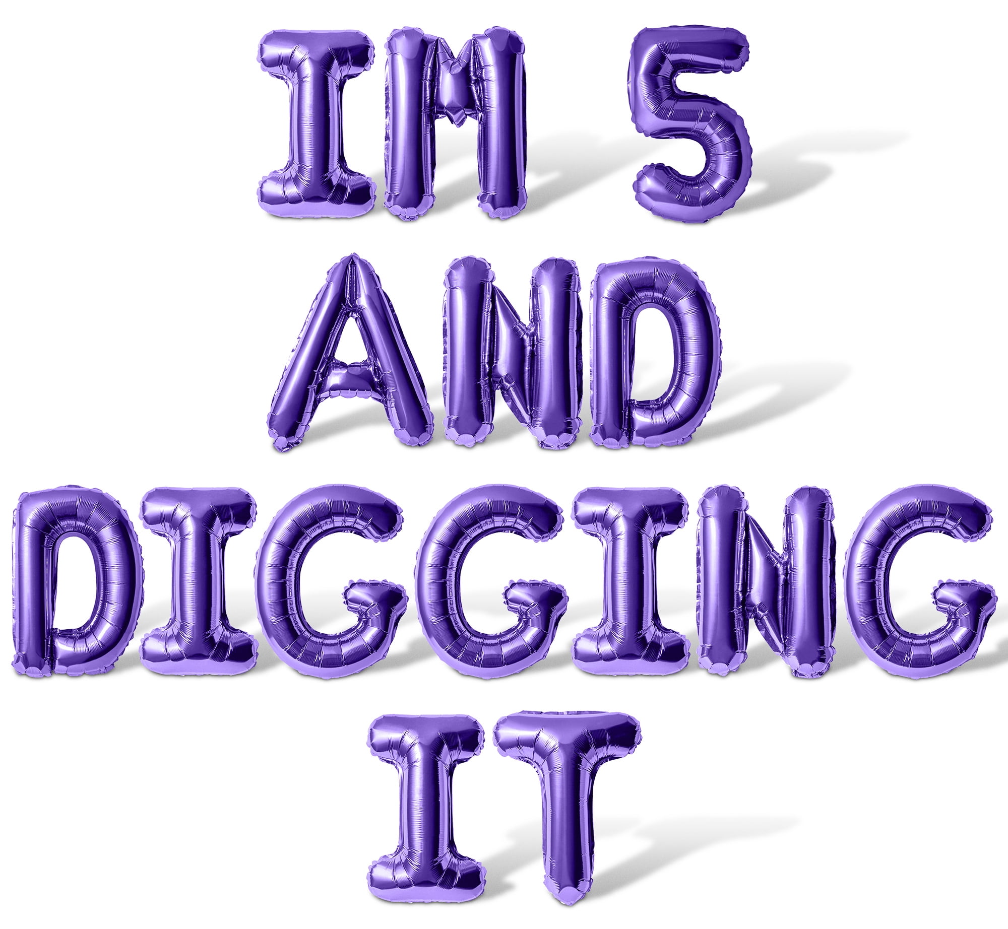 Letter Balloons - IM 5 AND DIGGING IT 16" Inch Alphabet Letters Foil ...