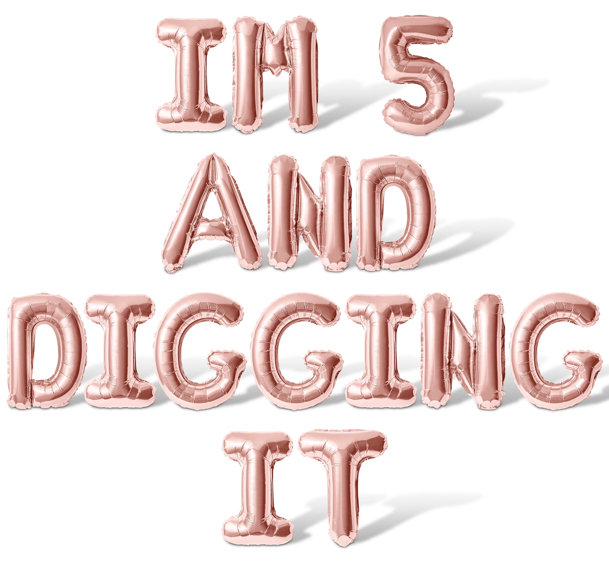 Letter Balloons - IM 5 AND DIGGING IT 16" Inch Alphabet Letters Foil ...
