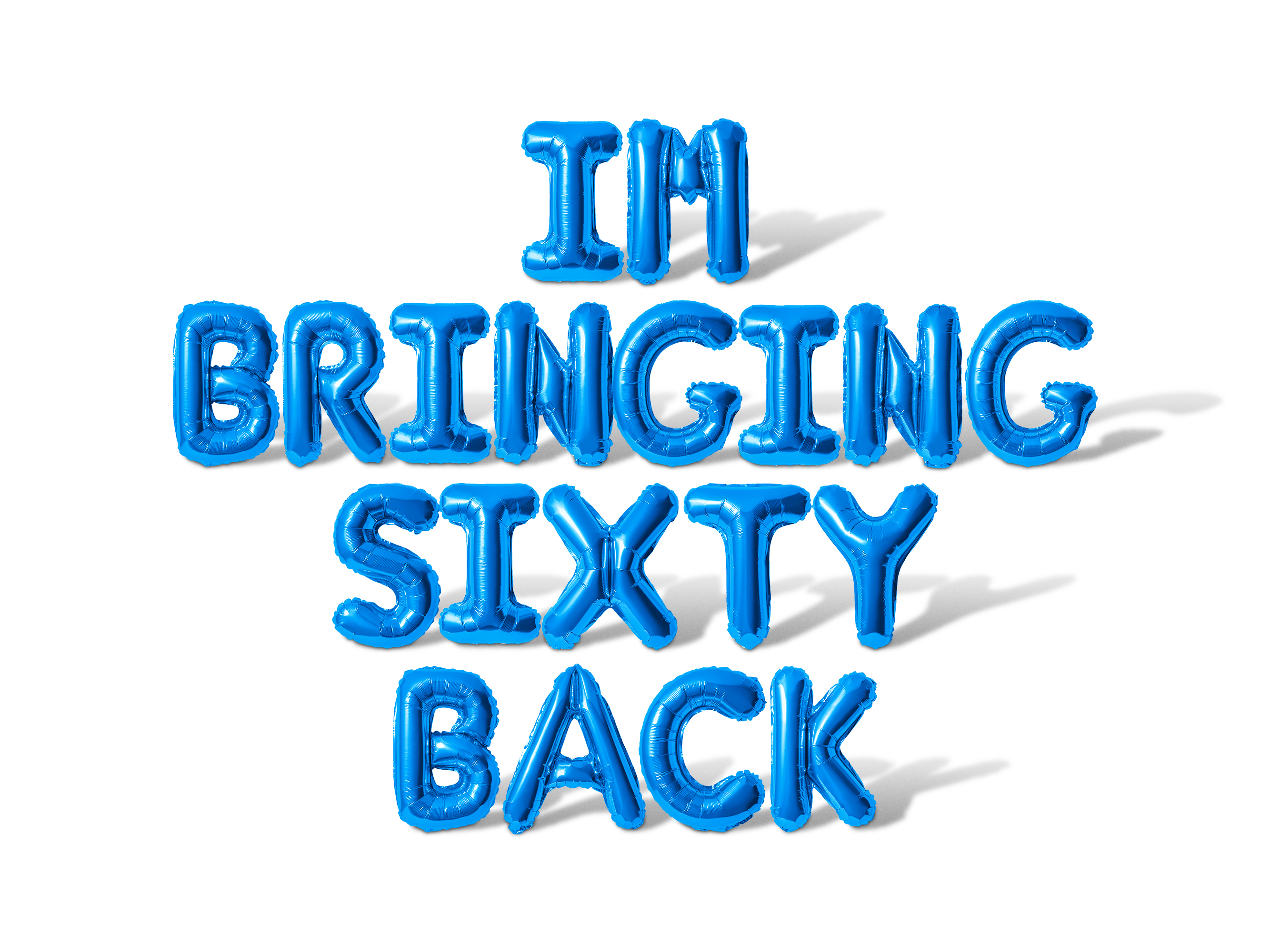 Letter Balloons - IM BRINGING SIXTY BACK 16" Inch Alphabet Letters Foil ...