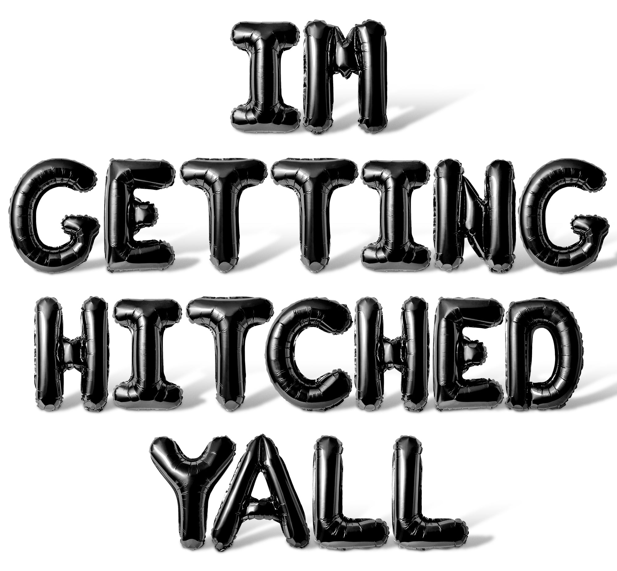 Letter Balloons - IM GETTING HITCHED YALL 16" Inch Alphabet Letters ...