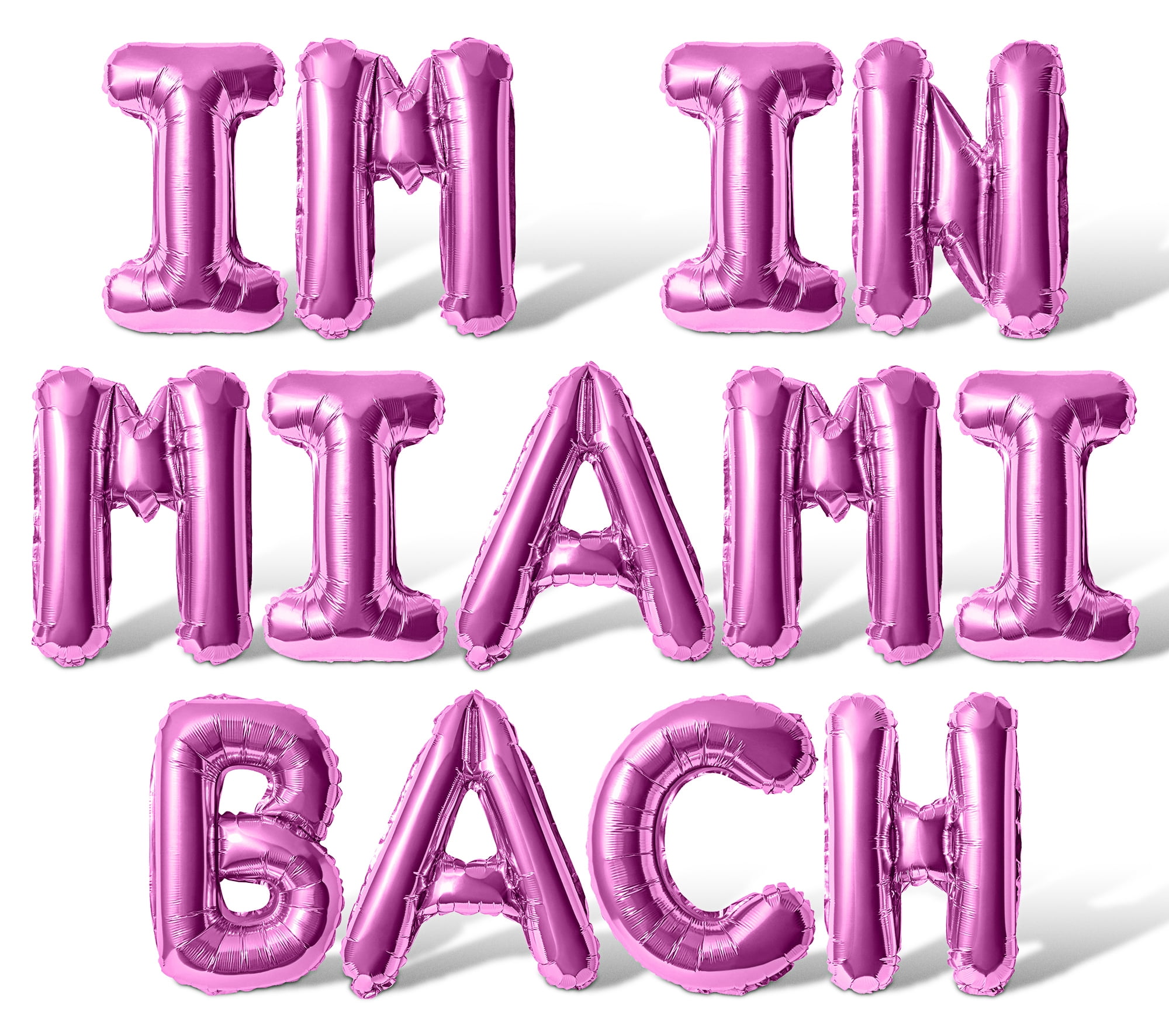Letter Balloons - IM IN MIAMI BACH 16" Inch Alphabet Letters Foil Mylar ...