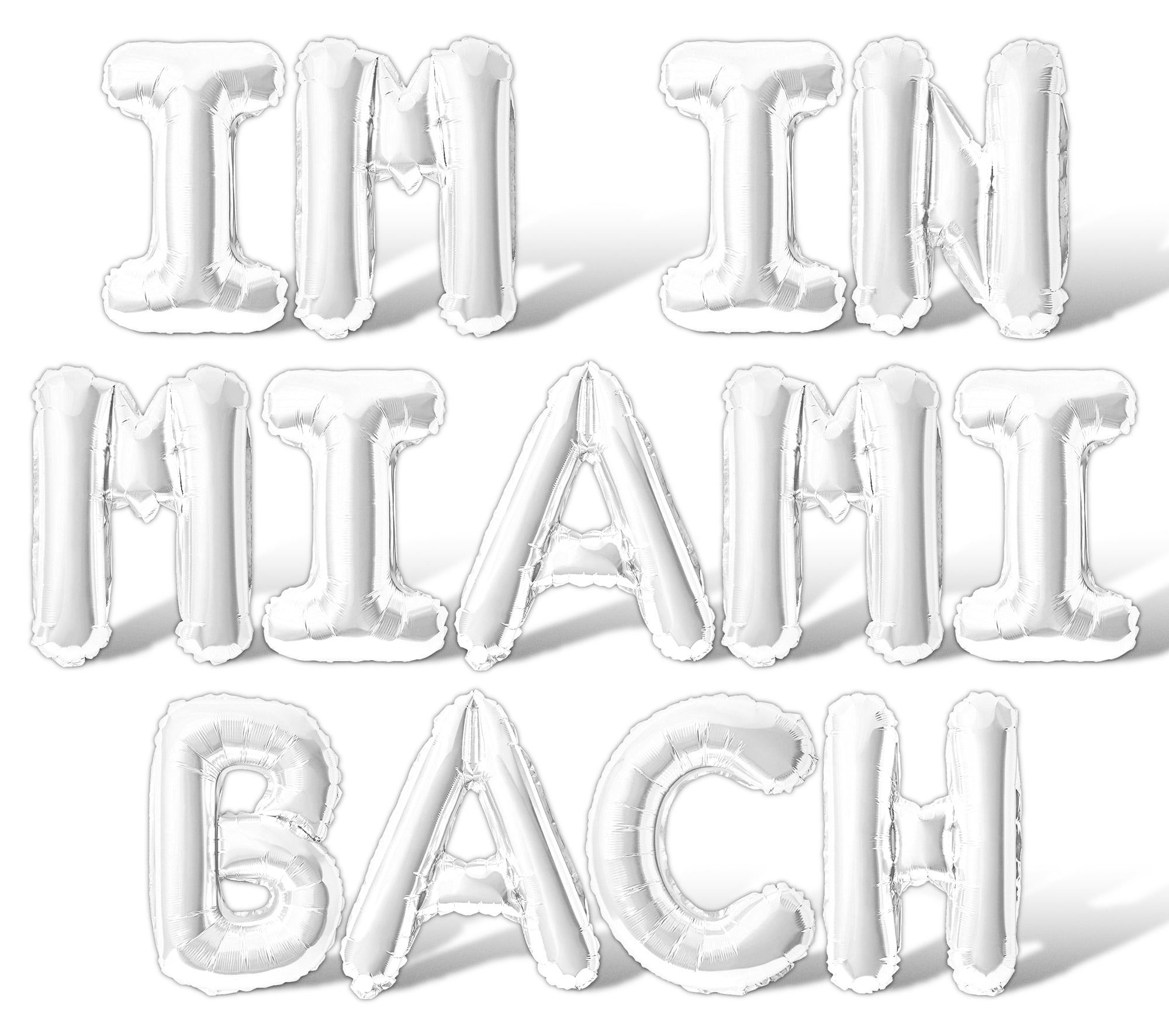 Letter Balloons - IM IN MIAMI BACH 16" Inch Alphabet Letters Foil Mylar ...