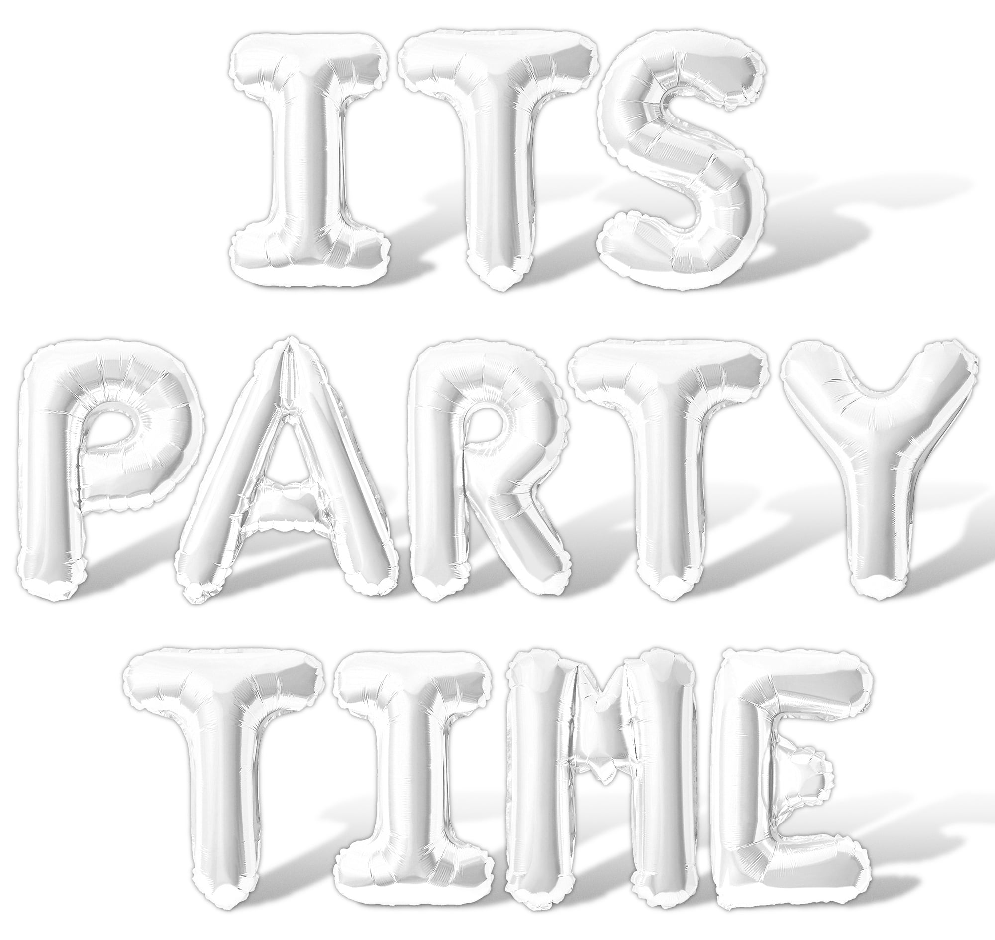 Letter Balloons - ITS PARTY TIME 16" Inch Alphabet Letters Foil Mylar ...