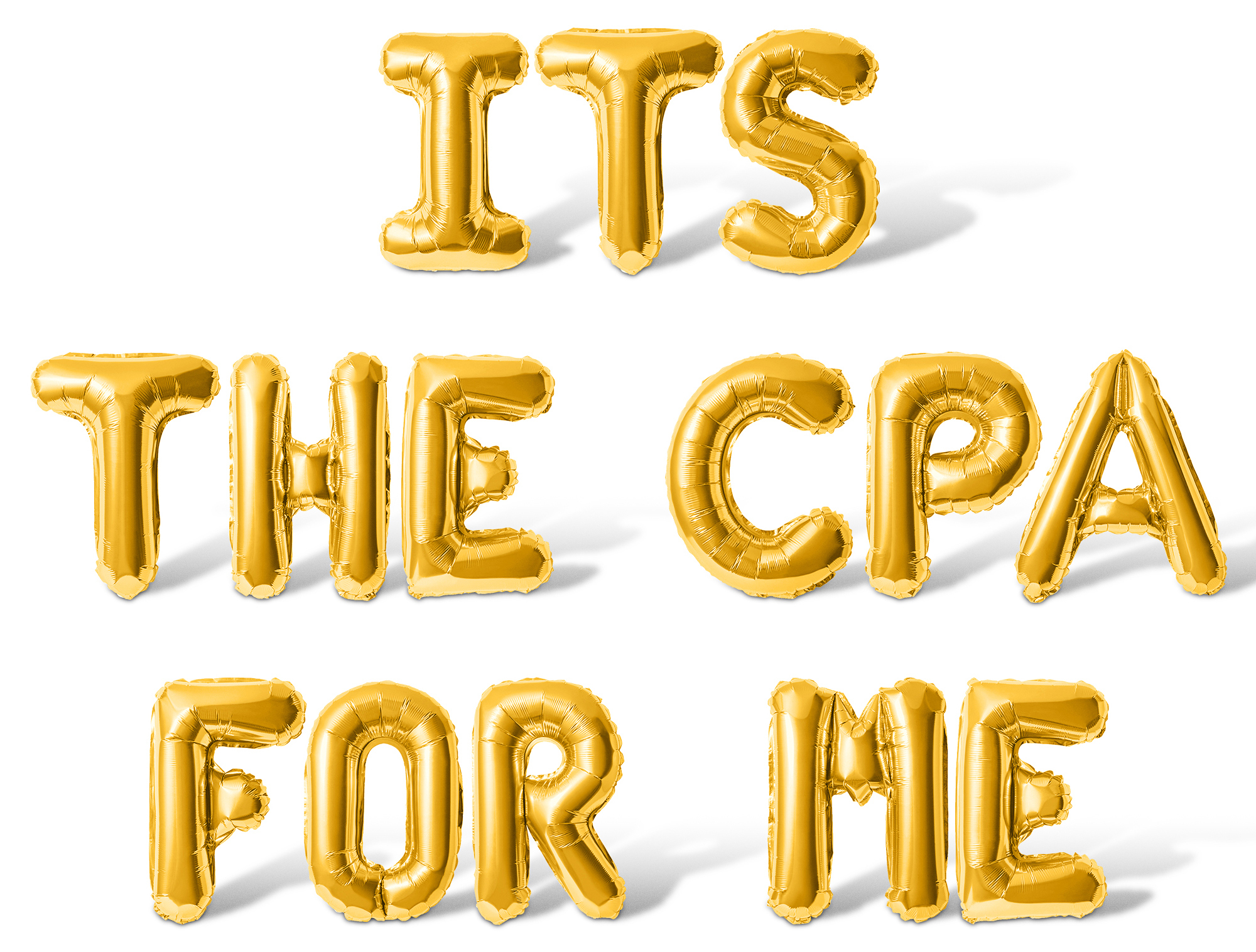 Letter Balloons - ITS THE CPA FOR ME 16" Inch Alphabet Letters Foil ...