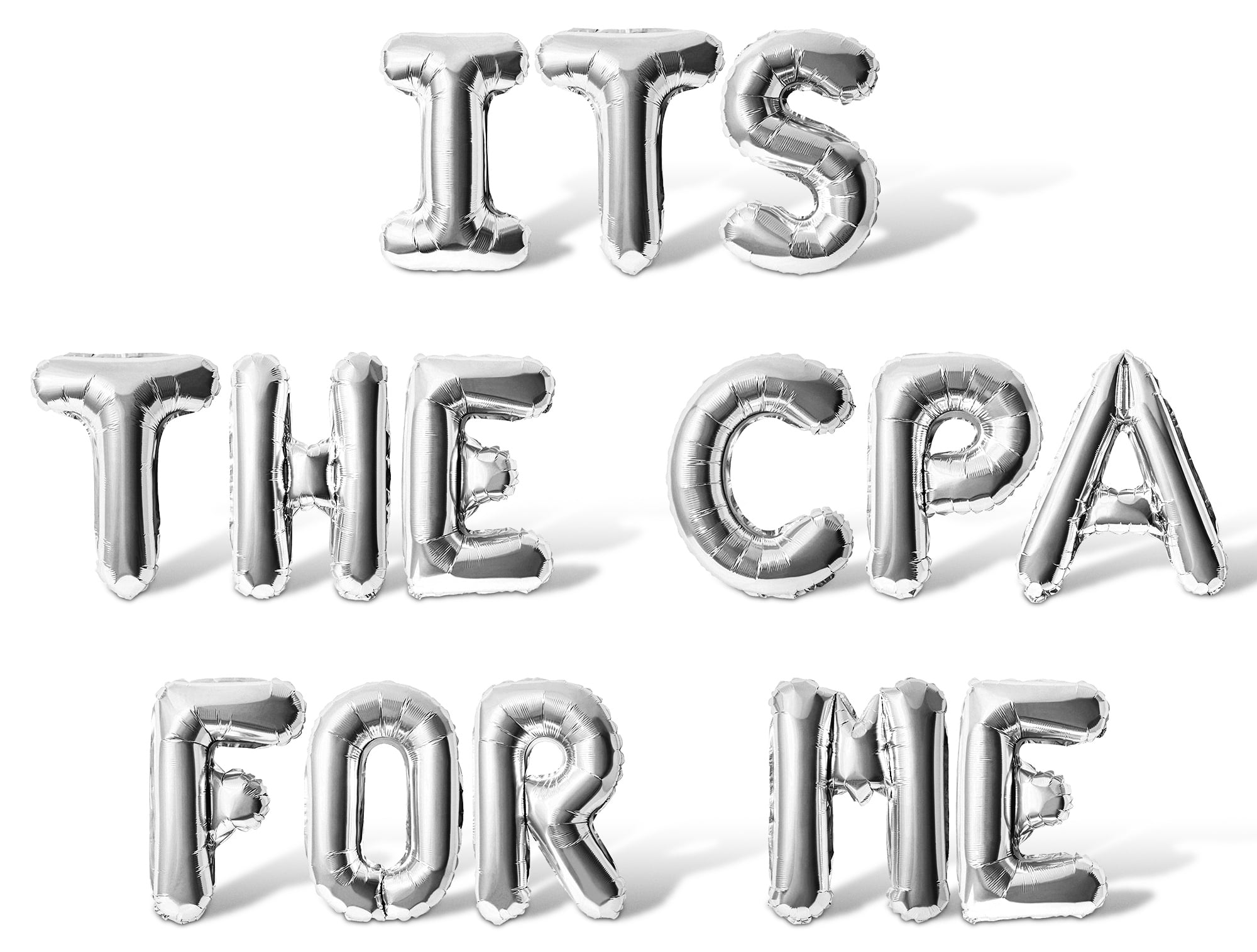 Letter Balloons - ITS THE CPA FOR ME 16" Inch Alphabet Letters Foil ...