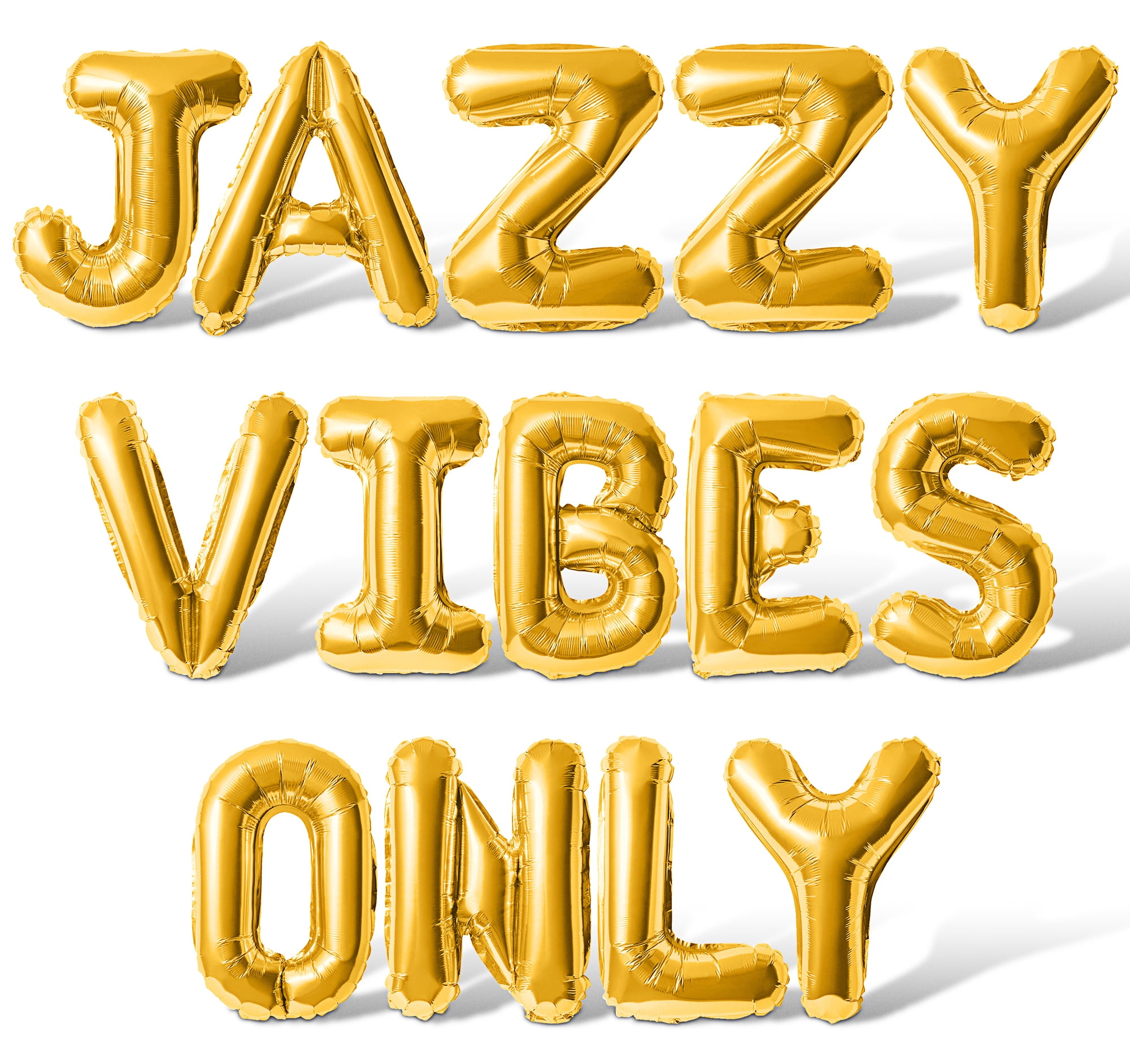 Letter Balloons - JAZZY VIBES ONLY 16" Inch Alphabet Letters Foil Mylar ...